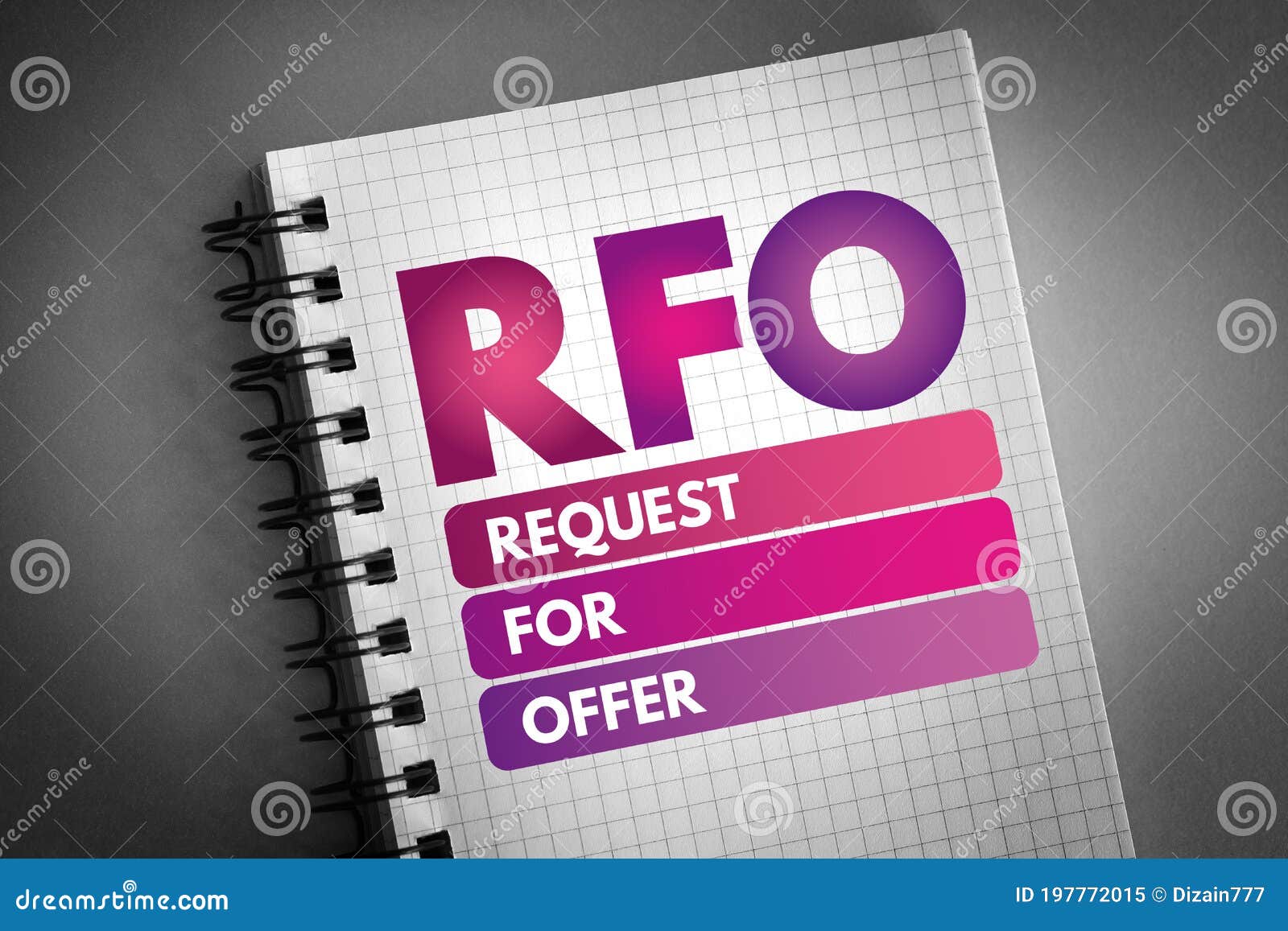 RFO - Request for Offer Acronym Stock Image - Image of notepad, query ...
