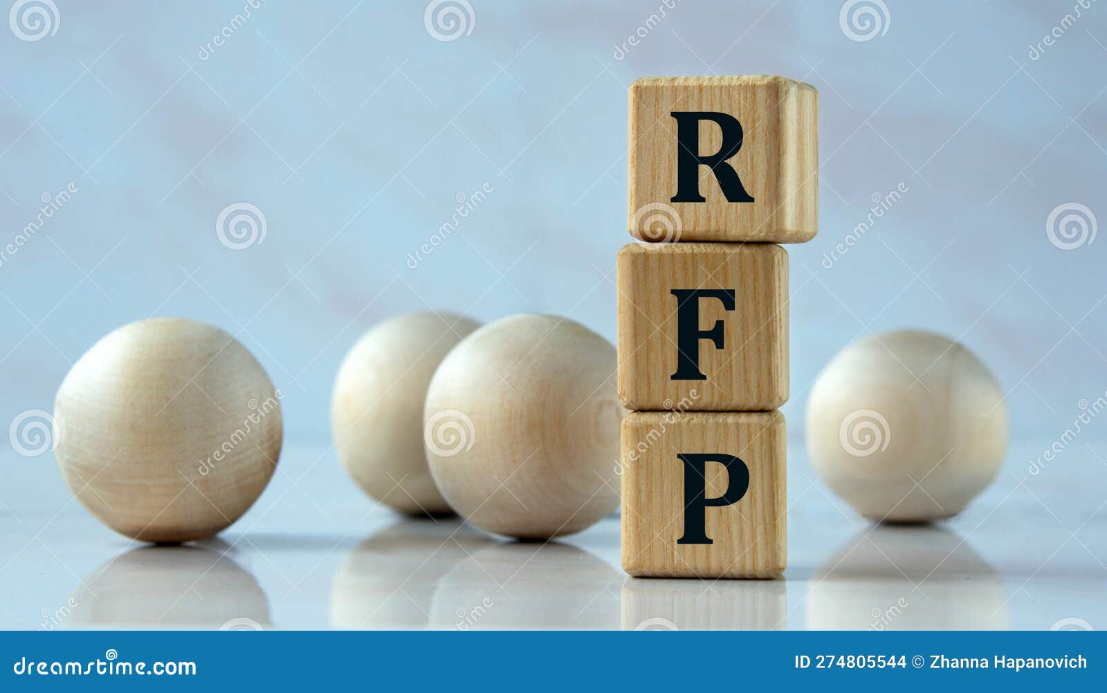 RFP - Acronym on Wooden Cubes on the Background of Light Balls Stock ...