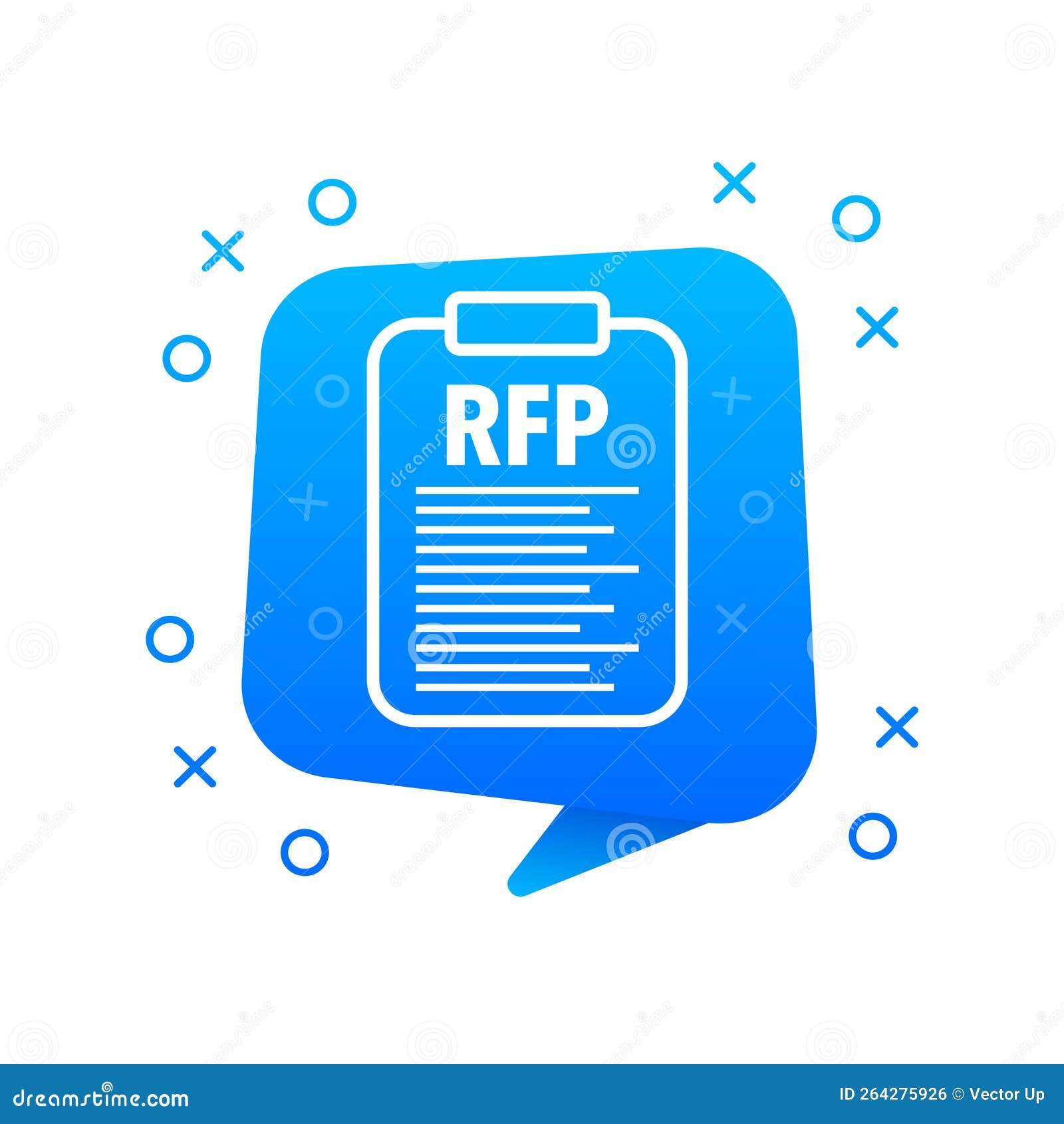RFP - Request for Proposal Document, Contract. Vector Illustration ...