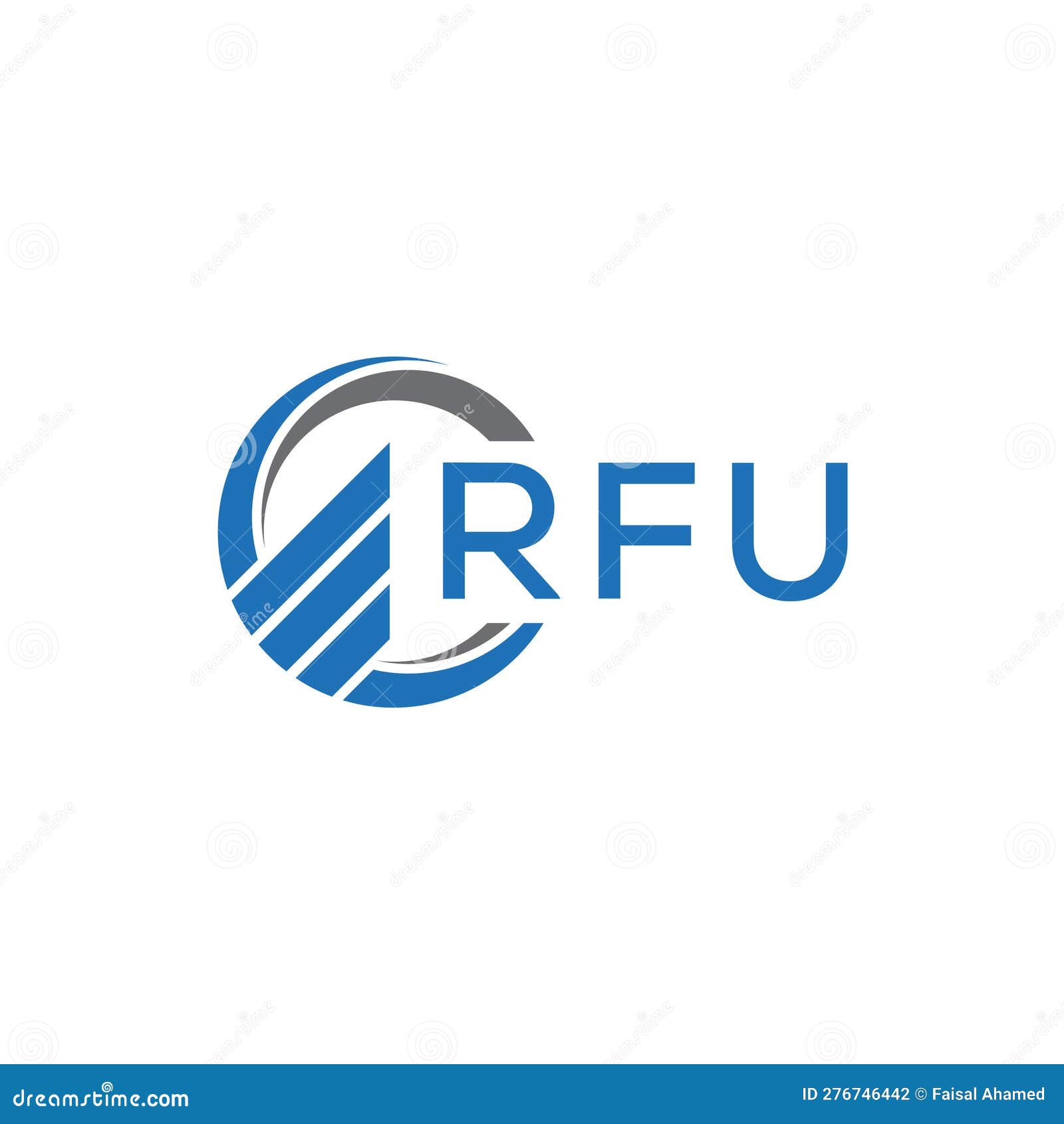 RFU Abstract Technology Logo Design on White Background. RFU Creative ...