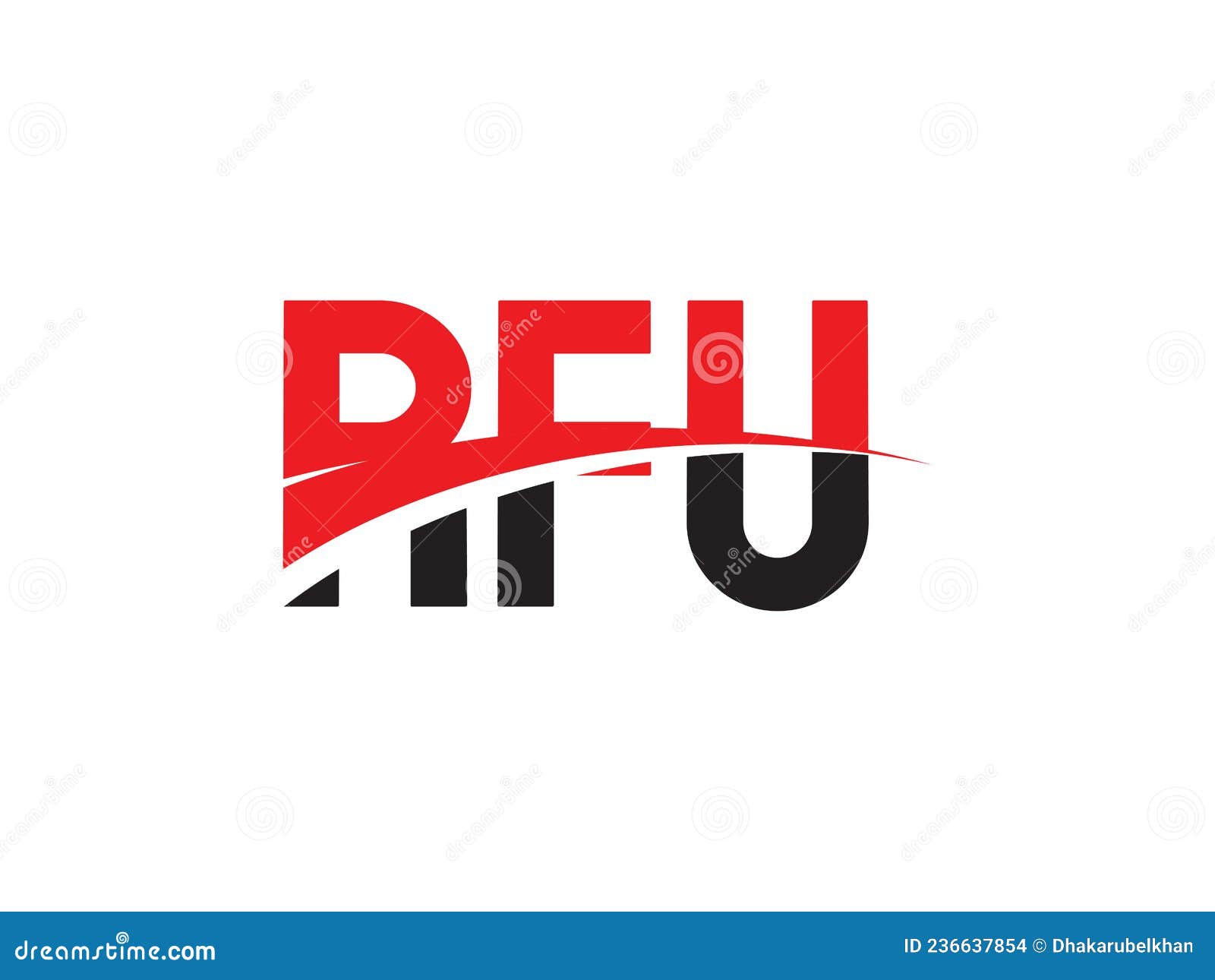 RFU Letter Initial Logo Design Vector Illustration Stock Vector ...