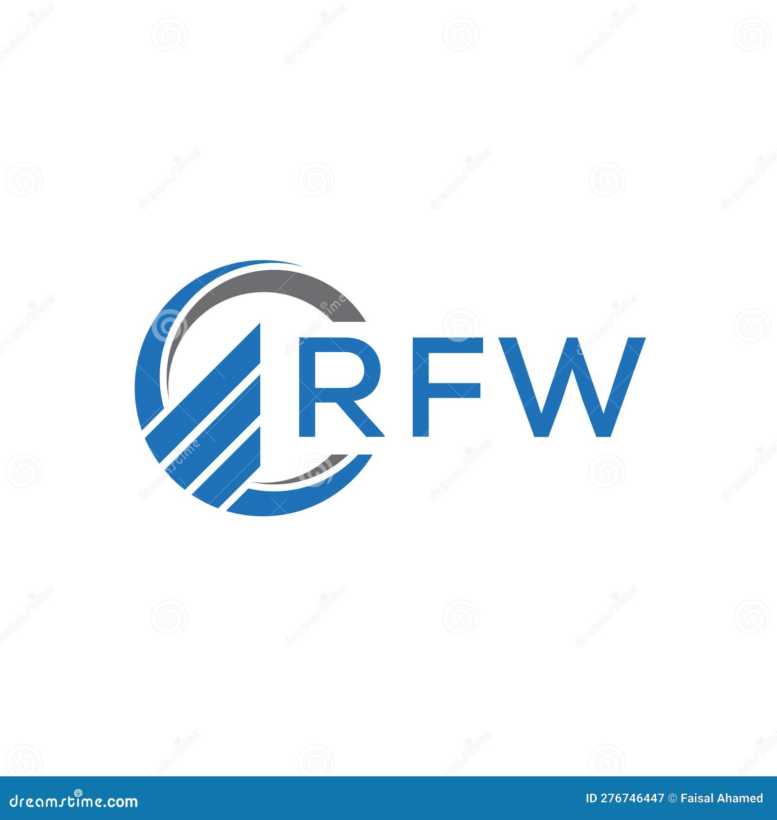 RFW Abstract Technology Logo Design on White Background. RFW Creative ...