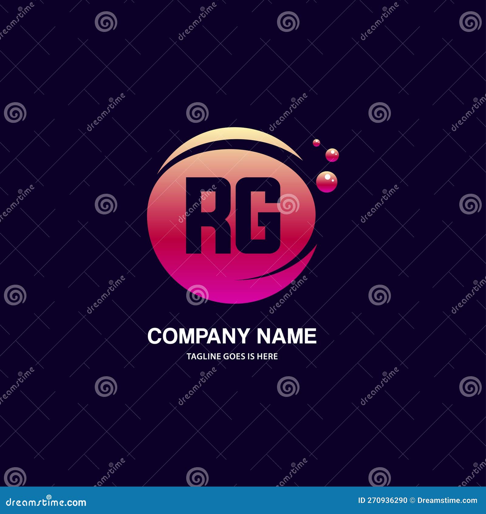 RG Initial Logo with Colorful Circle Template Vector Stock Vector ...