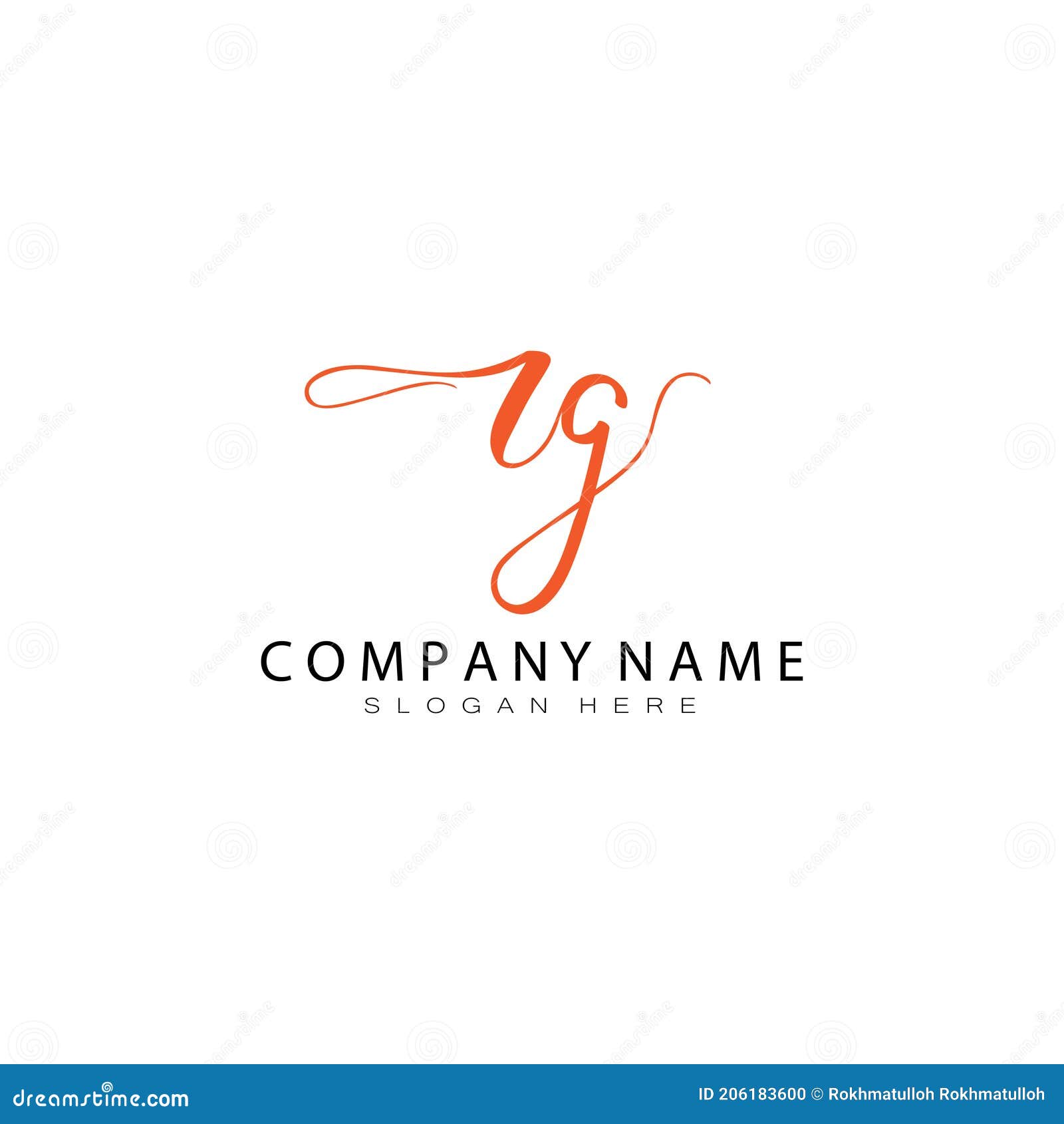 Rg Initials Handwritten Design Template Vector Stock Vector ...