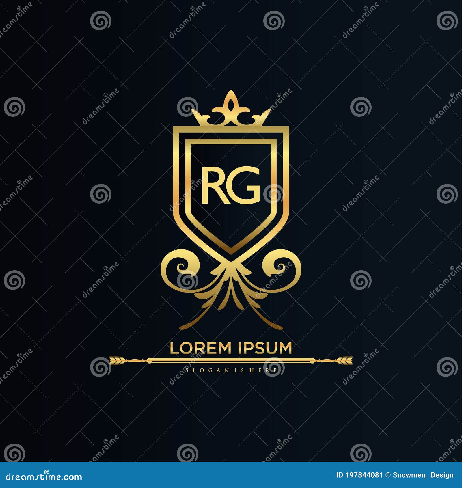 RG Letter Initial with Royal Template.elegant with Crown Logo Vector ...