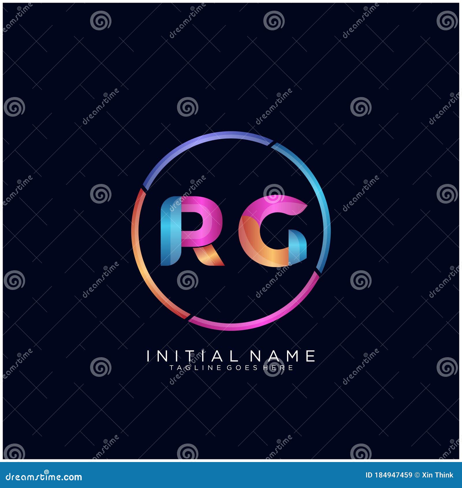 RG Letter Logo Icon Design Template Elements Stock Vector ...