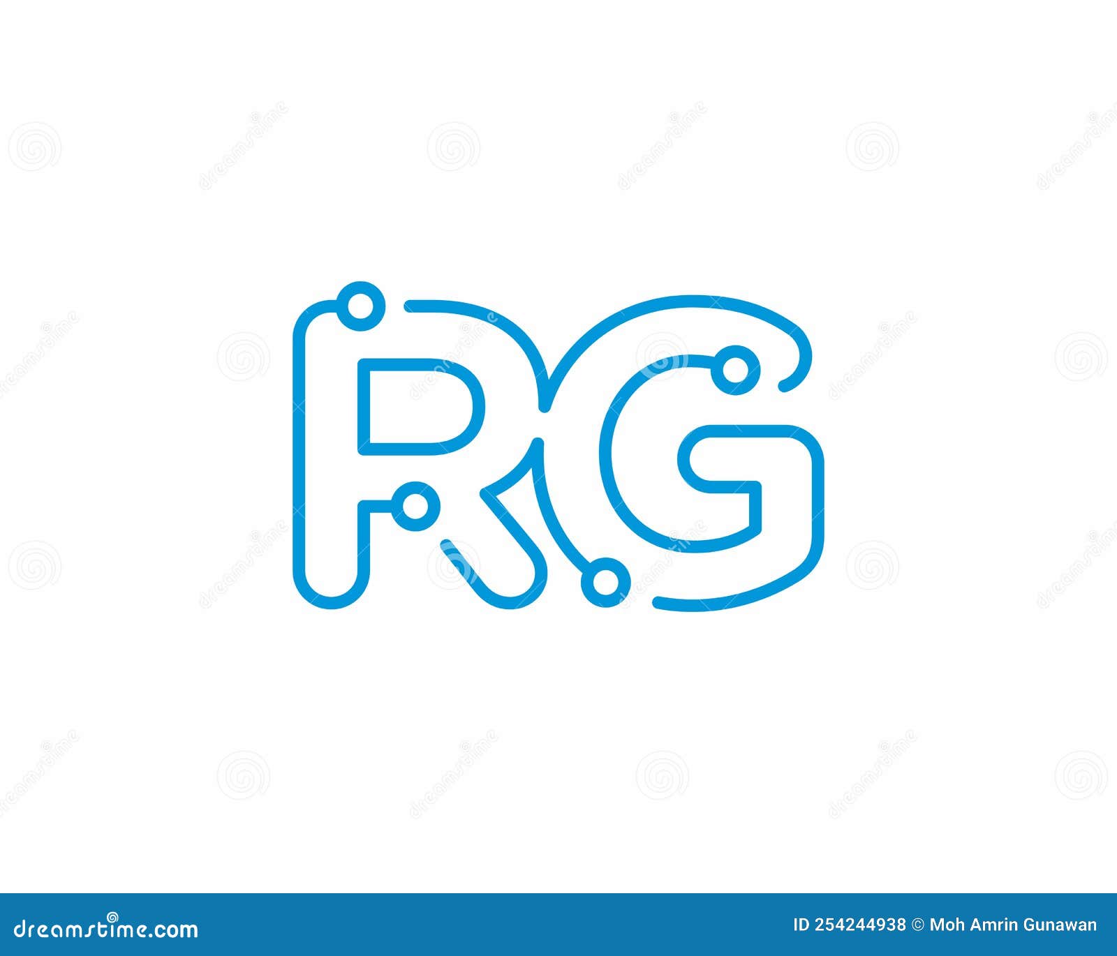 RG Letters, Electronic Circuit, Technology Logo Design Vector 001 Stock ...