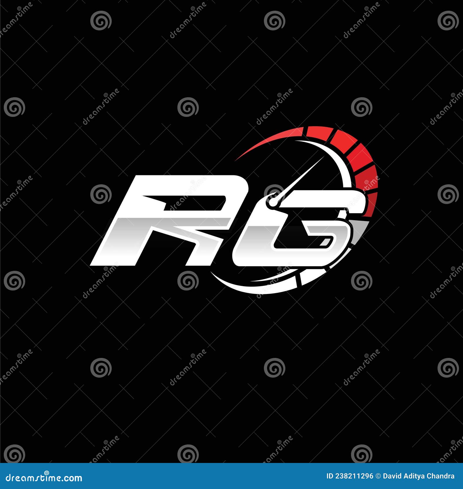 RG Logo Letter Speed Meter Racing Style Stock Vector - Illustration of ...