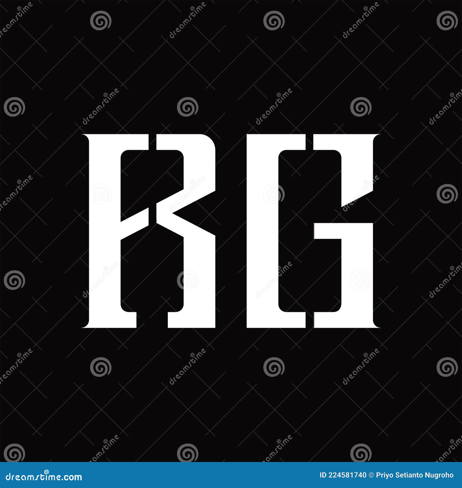 RG Logo Monogram with Middle Slice Design Template Stock Vector ...