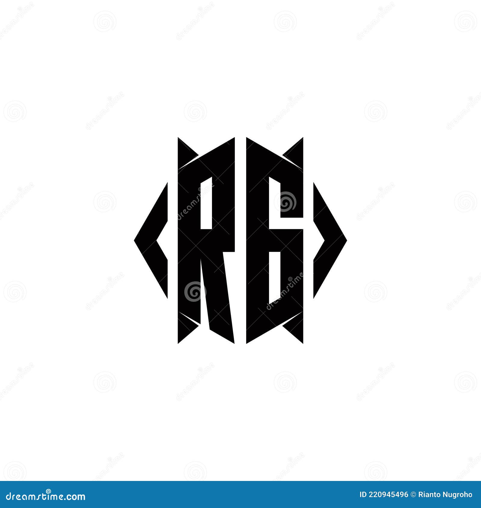 RG Logo Monogram with Shield Shape Designs Template Stock Vector ...