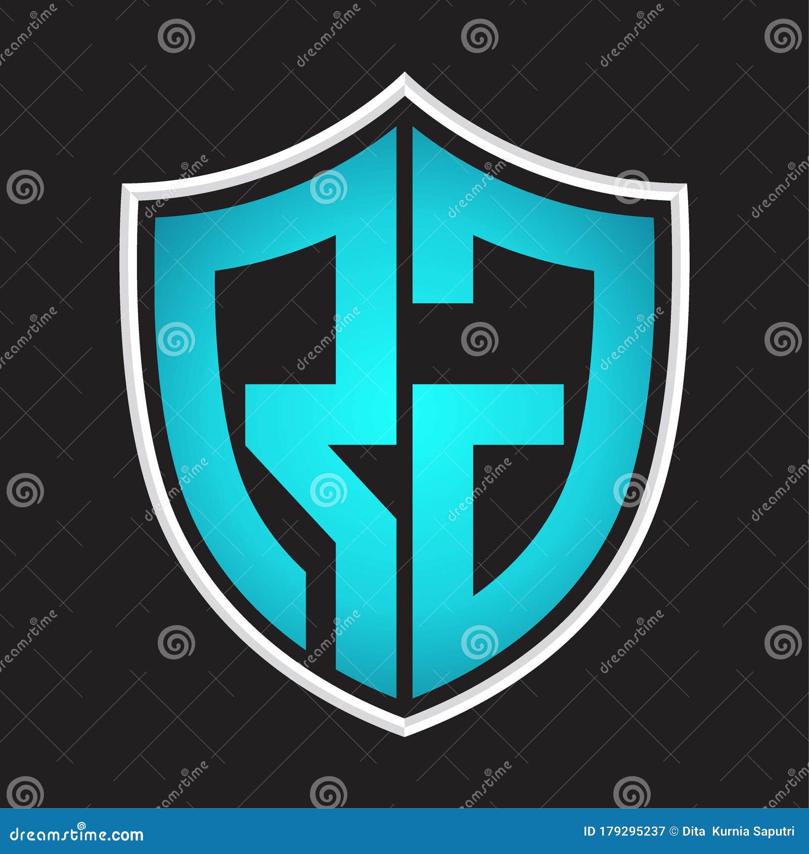 RG Logo Monogram with Shield Shape Isolated Blue Colors on Outline ...