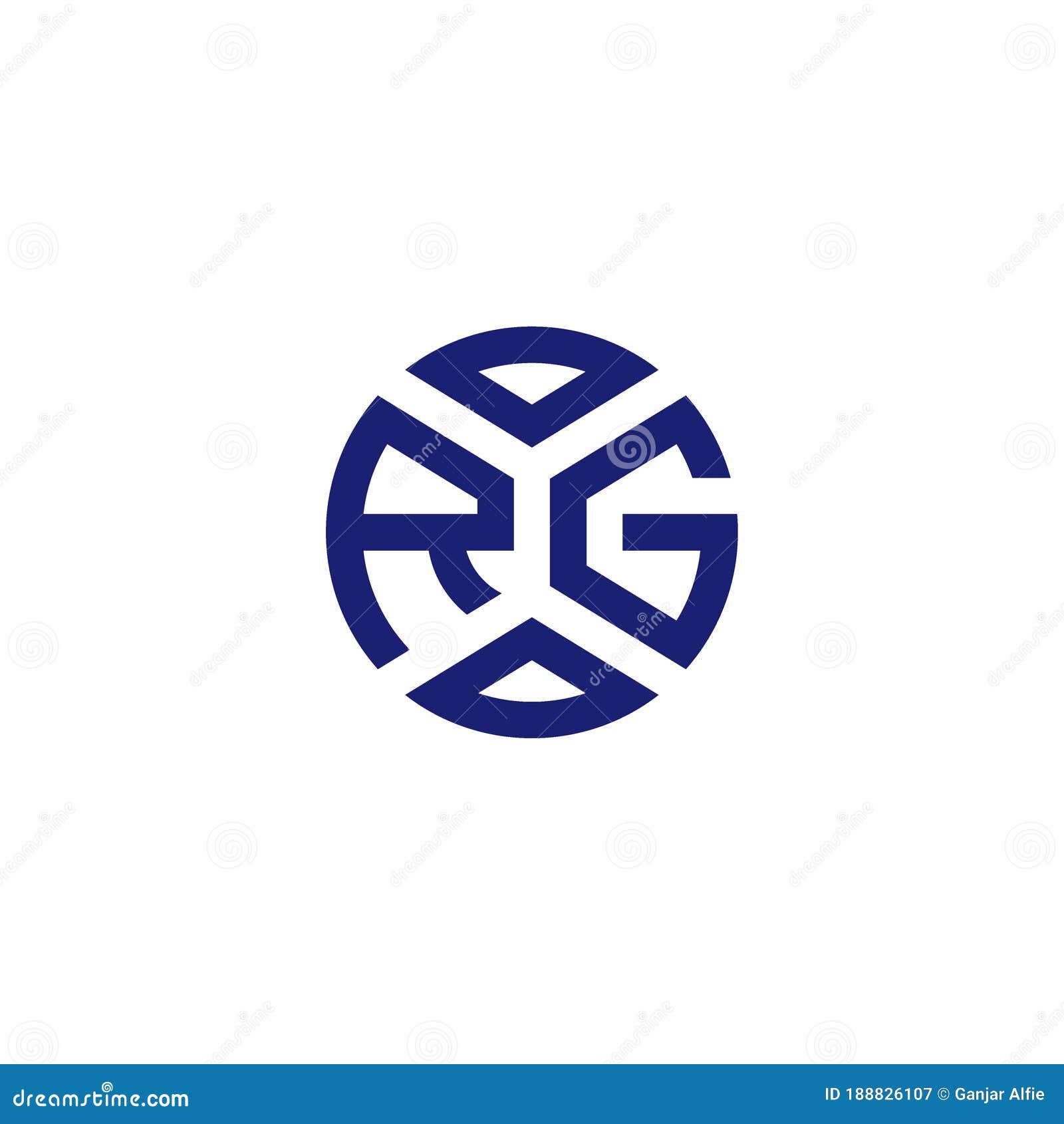 RG Monogram Logo with Abstract Shapes in Modern Style Stock Vector ...