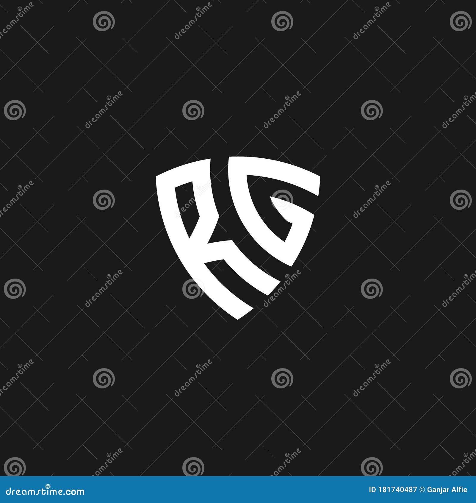 RG Monogram Logo with Shield Shape Stock Vector - Illustration of font ...