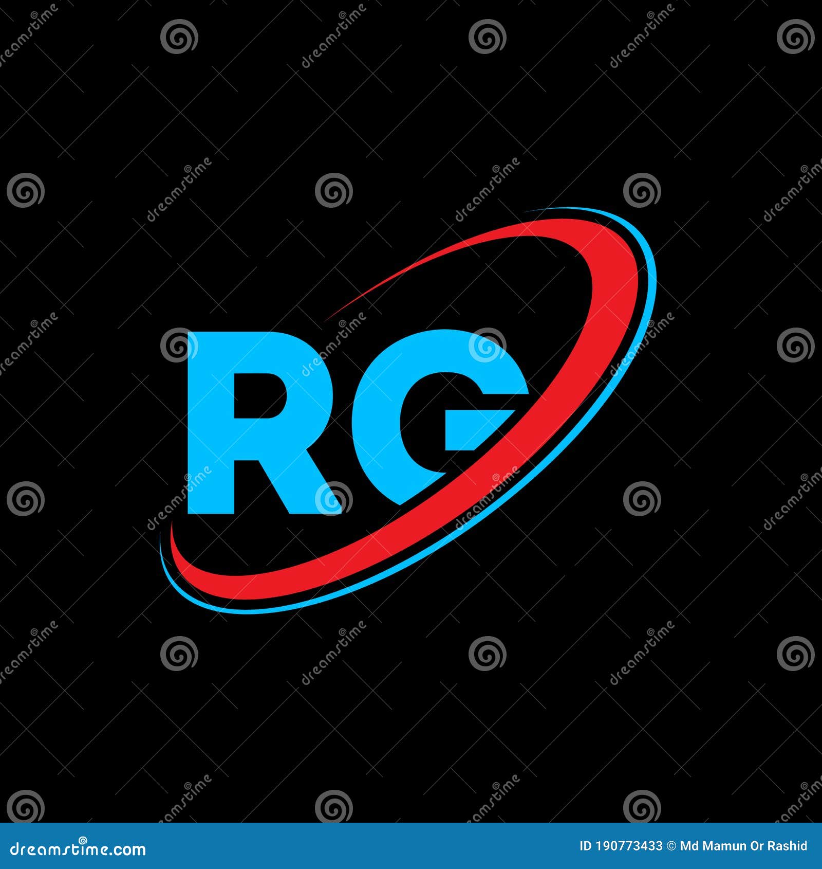 RG R G Letter Logo Design. Initial Letter RG Linked Circle Uppercase ...