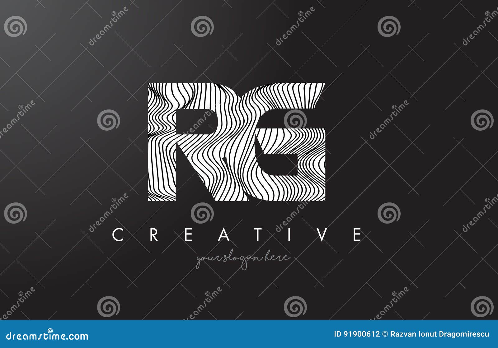 RG R G Letter Logo with Zebra Lines Texture Design Vector. Stock Vector ...