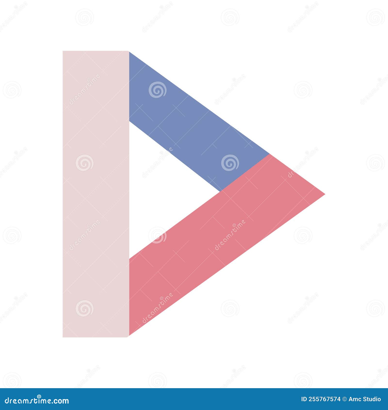 Creative Design Vector Letter D of Twisted Ribbon for Title, Header ...