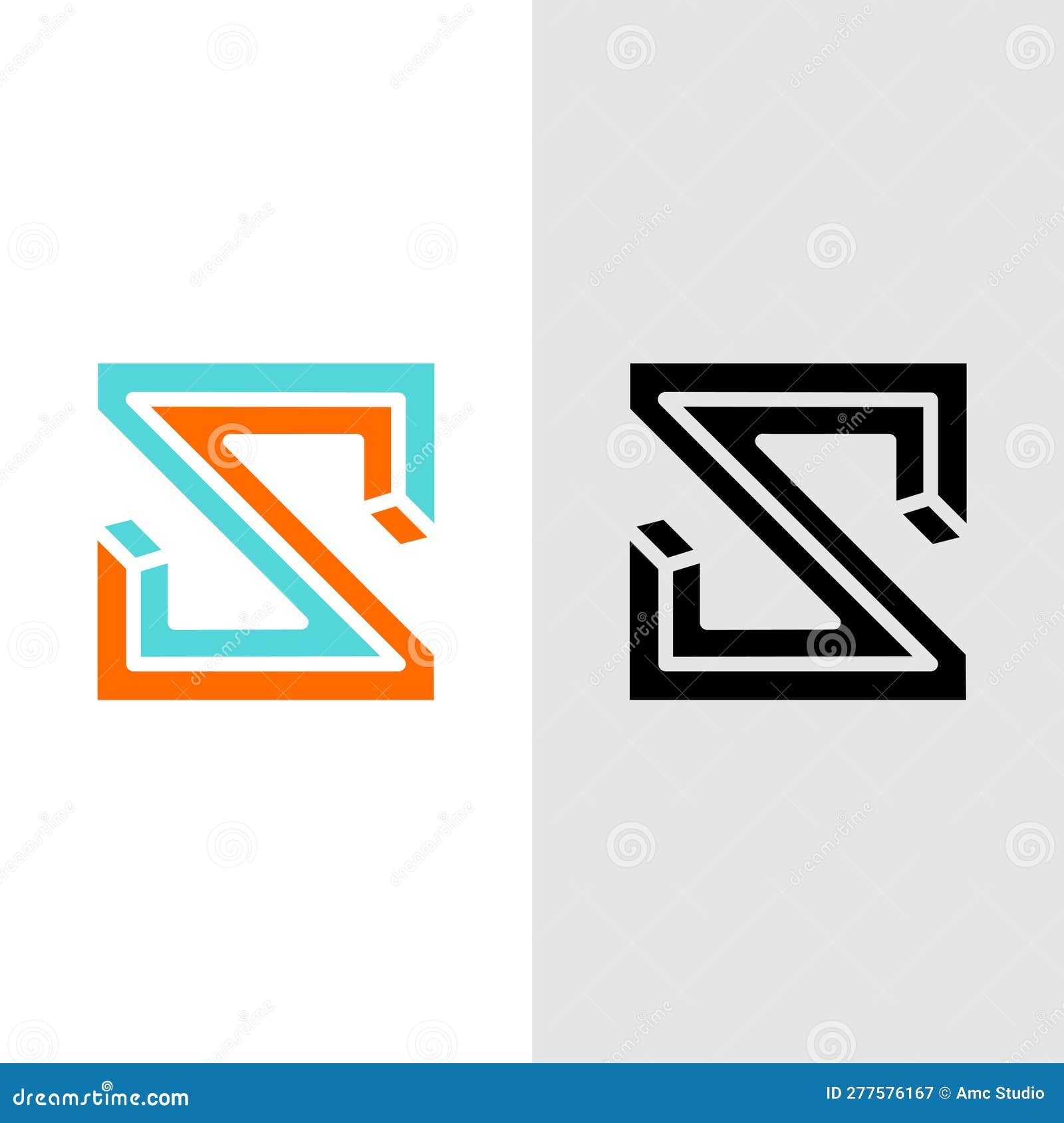 Letter S in Square Geometry, Logo Design Template Sign. Solid and ...