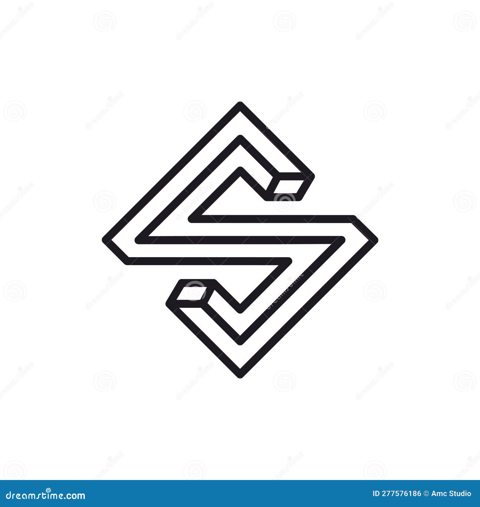 Clean Minimalist Letter S Square Visual Logo, Highly Creative Monogram ...