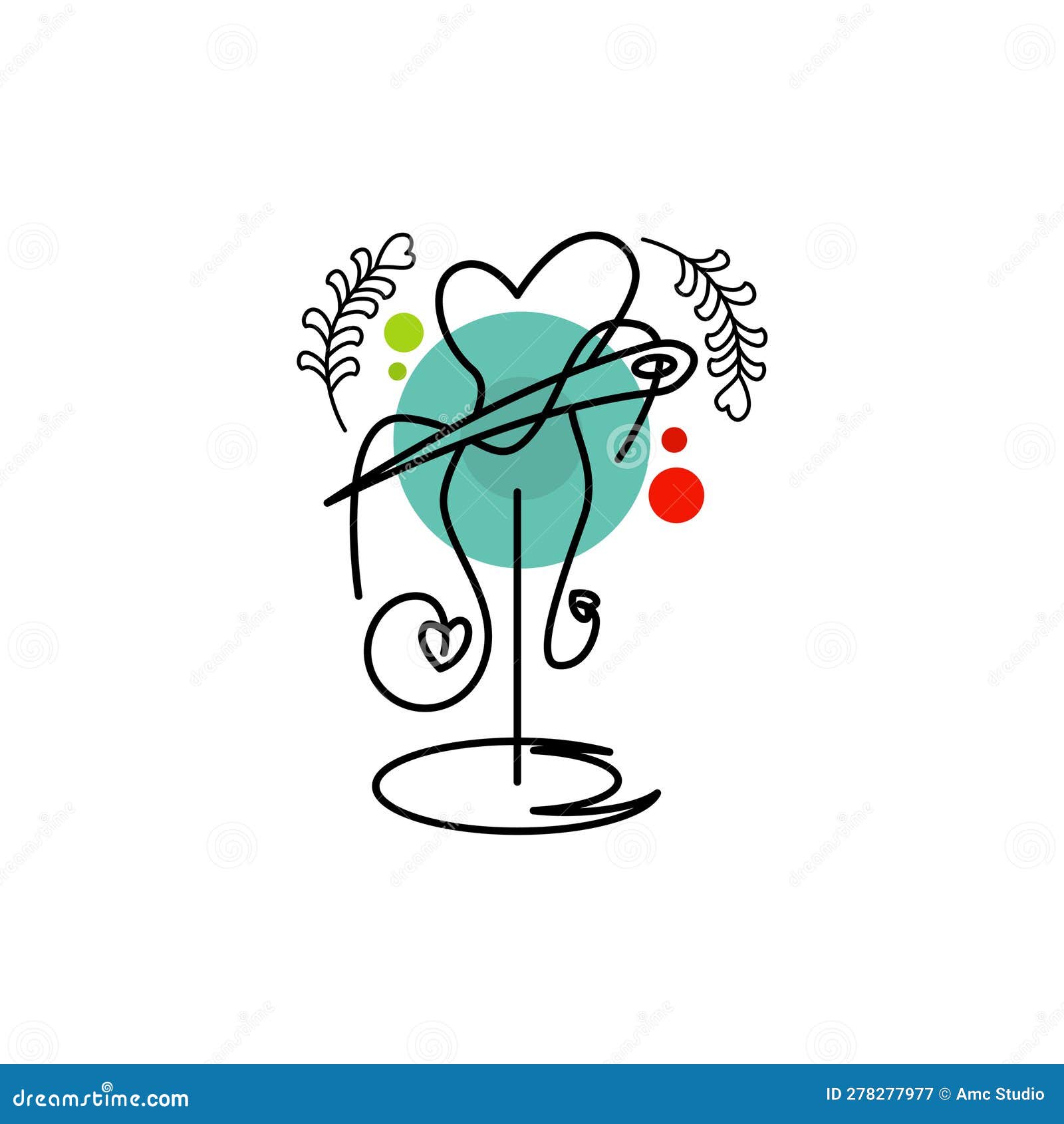 Fashion Props Logo Design Vector Template Sign Icon. Logo with Lineart ...