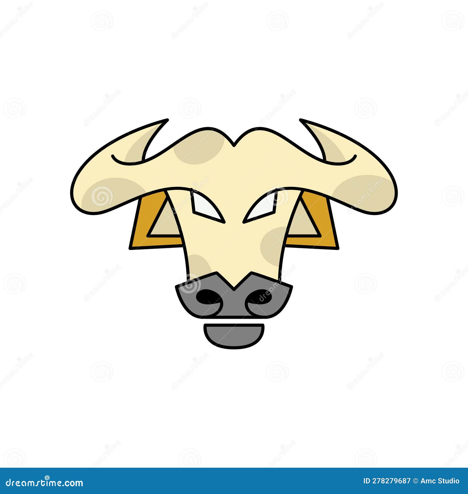 Bull Logo Design Template Sign. Solid Color Style, Stock Vector ...