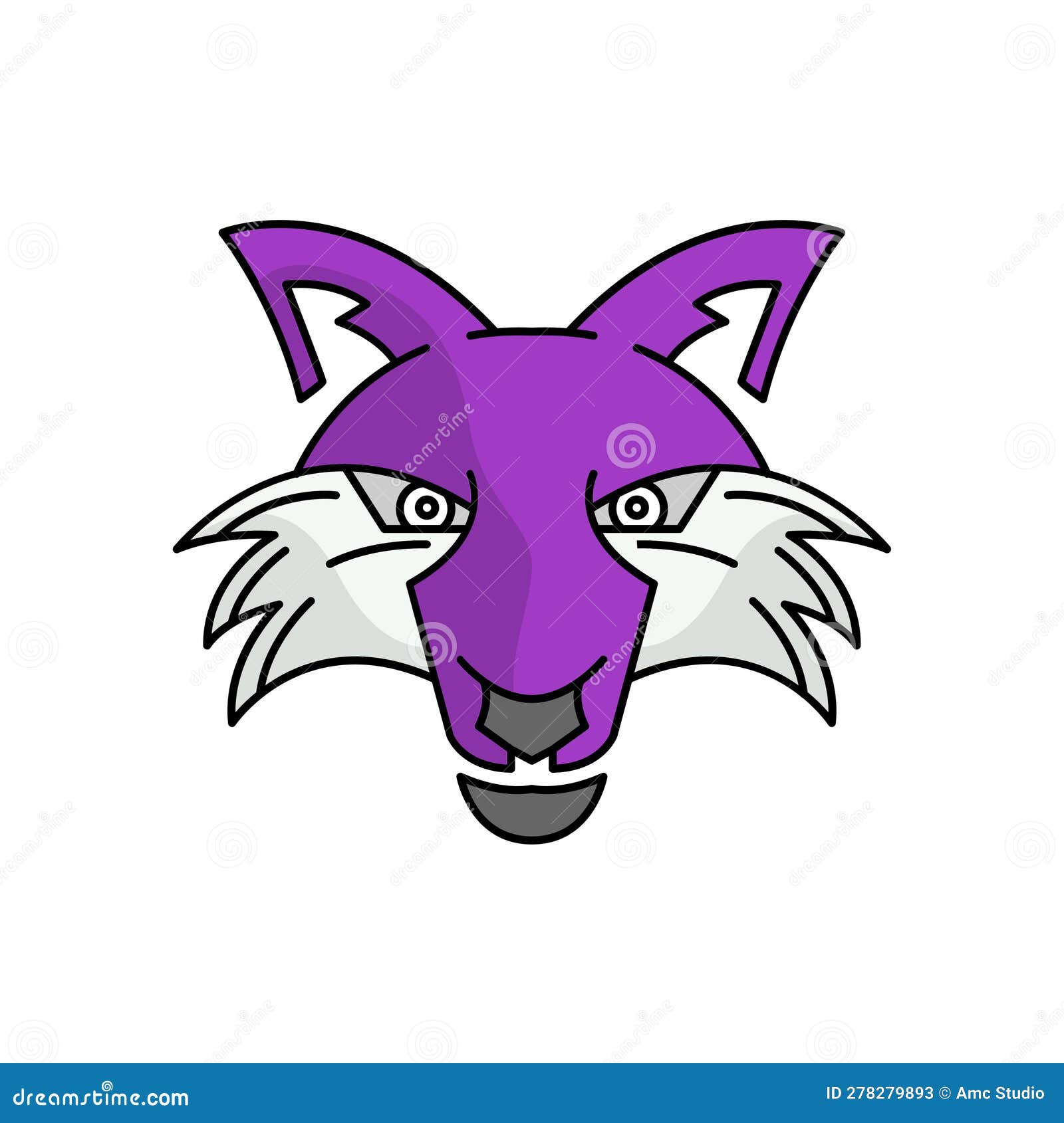 Jackal Logo Design Template Sign. Solid Color Style, Stock Vector ...