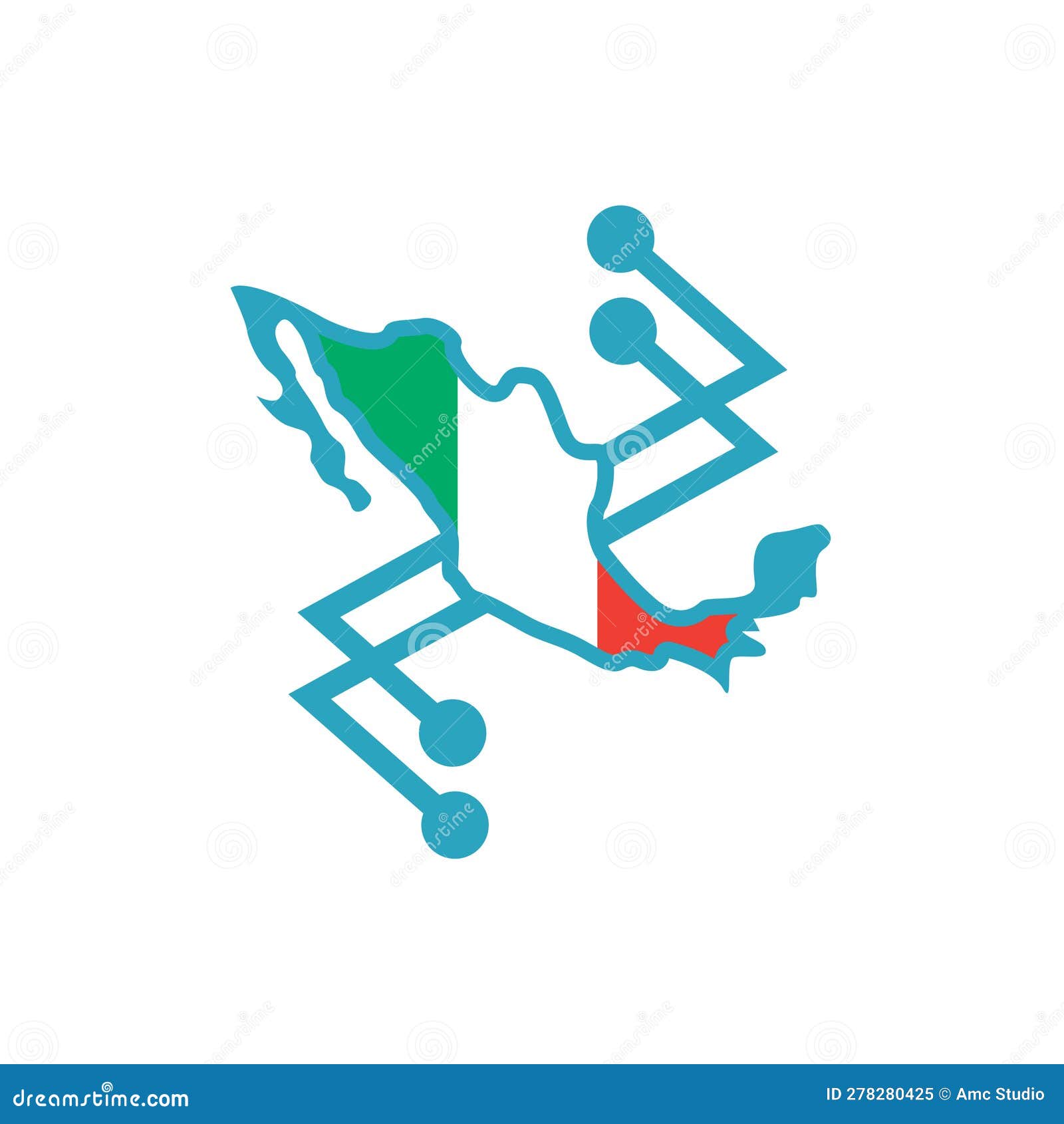 Mexico Network Map Logo Design Template Sign. Solid Color Style, Stock ...