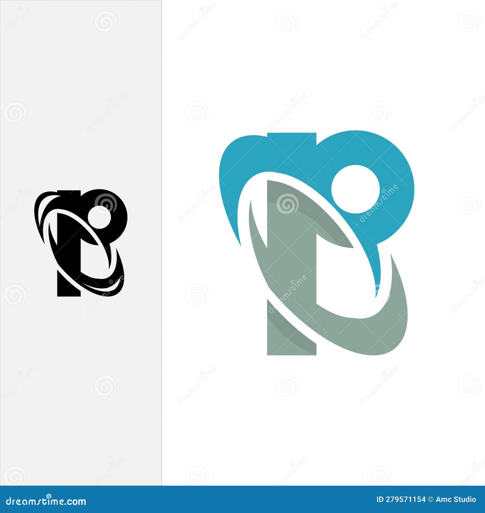 Elliptical Letter P Logo Sign Vector Design Template Best. Solid and ...
