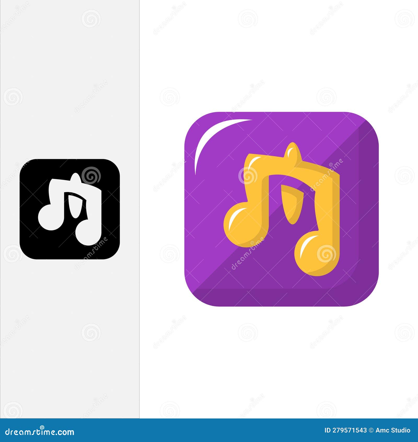 Music App Design Simple Modern. Solid and Stylish Silhouette Stock ...
