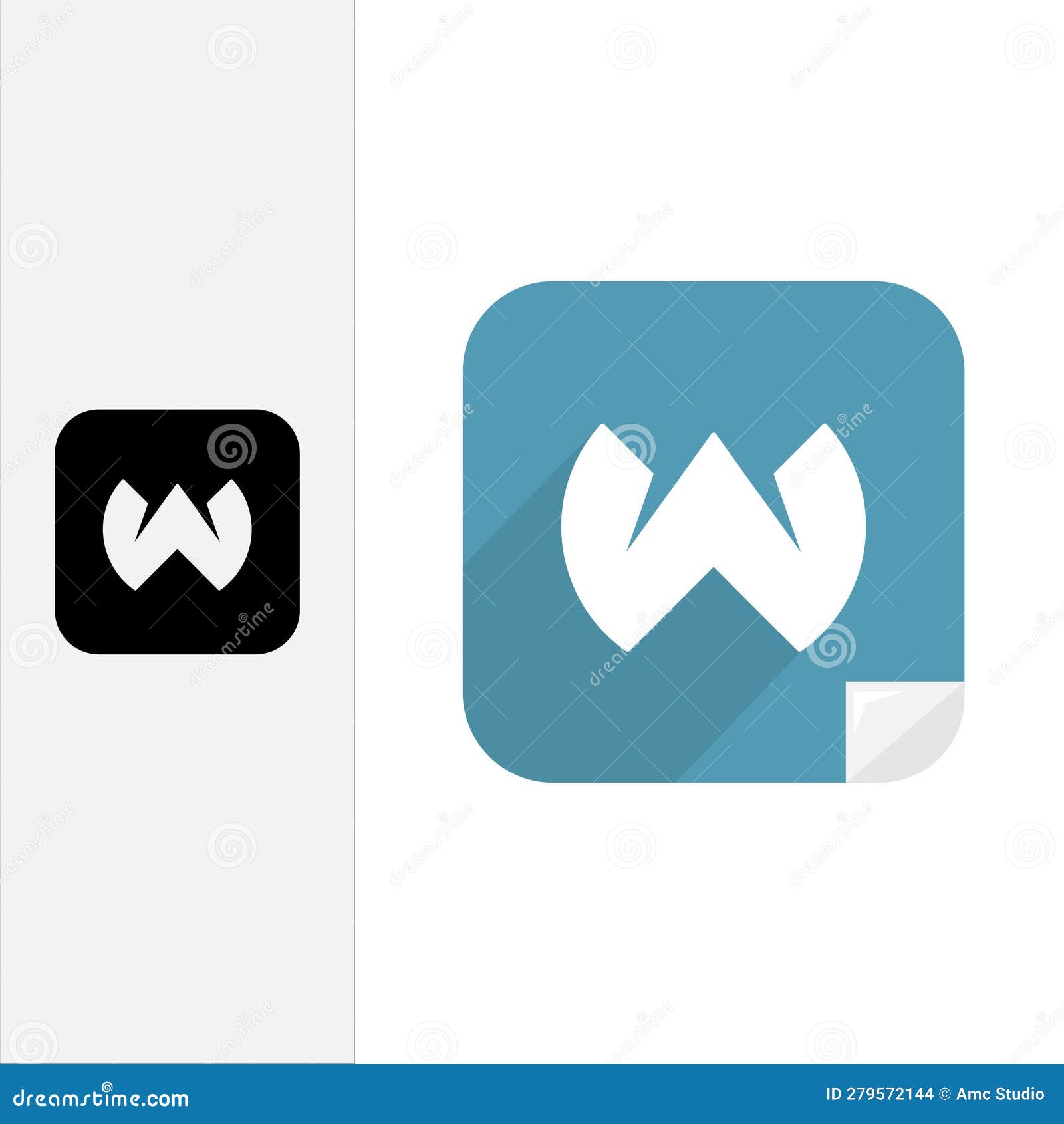 Letter W Icon Design Template Sign. Solid Color Style Stock Vector ...