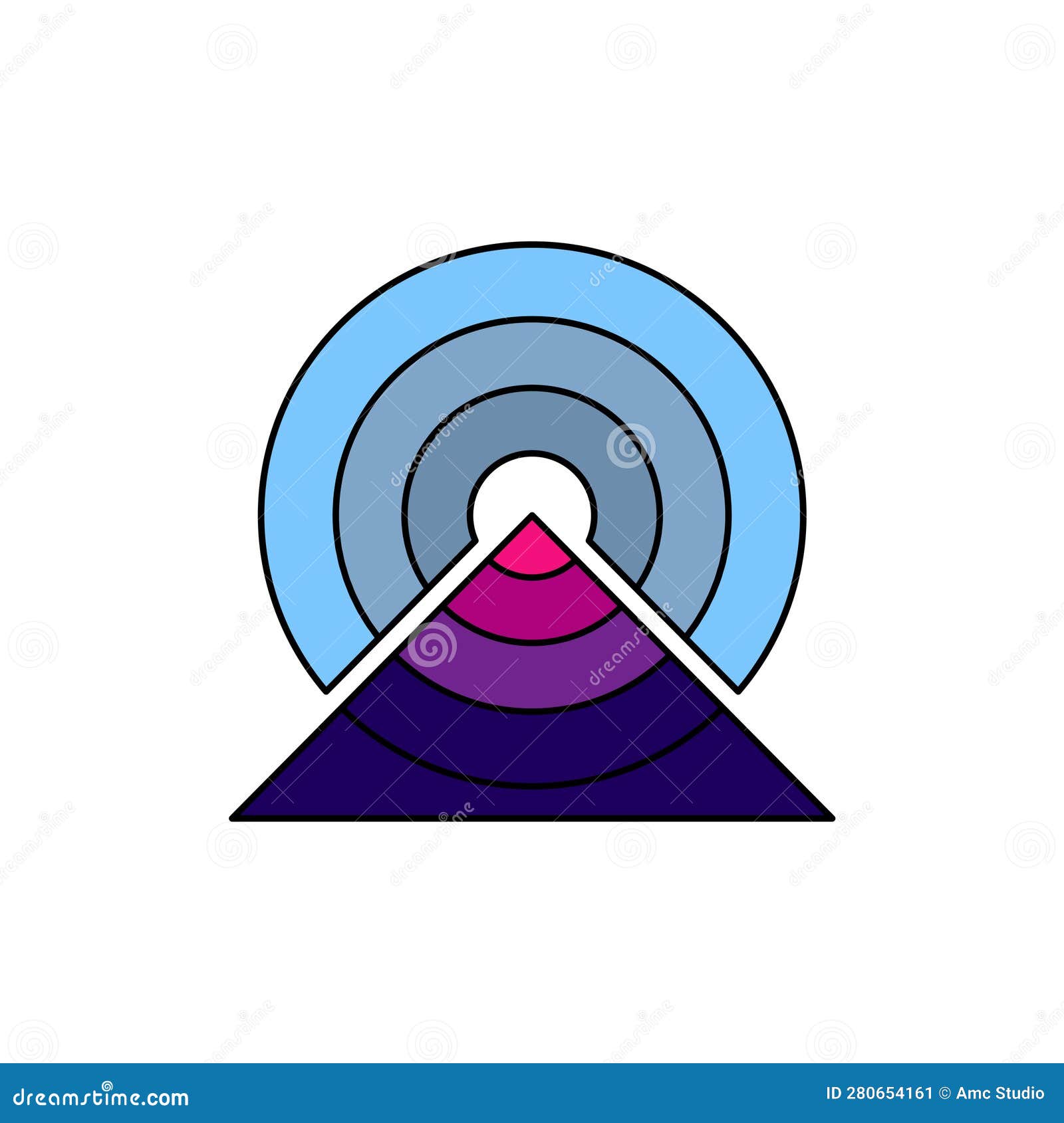 Resonant Pyramid Logo, Logo Design Simple Modern. Solid Color Style ...