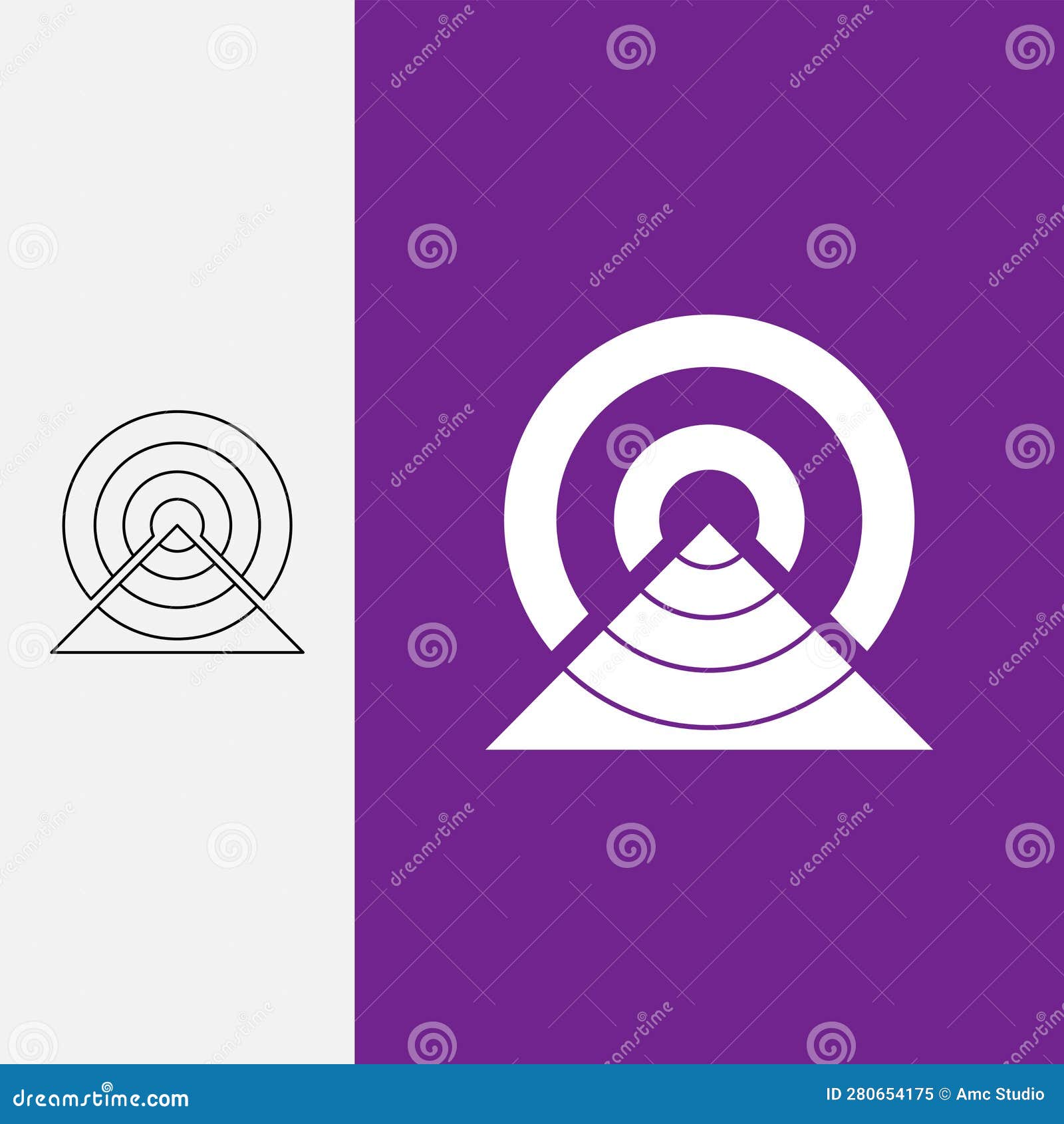 Resonant Pyramid Logo, Logo Design Template Sign. Monoline Style and ...