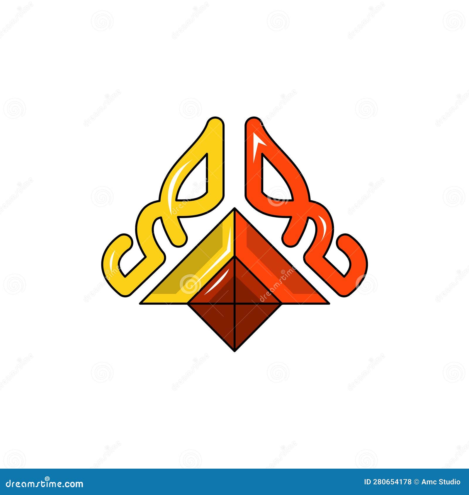 Simple Pyramid Infographic With A 4 Elements Template That Is A Four ...