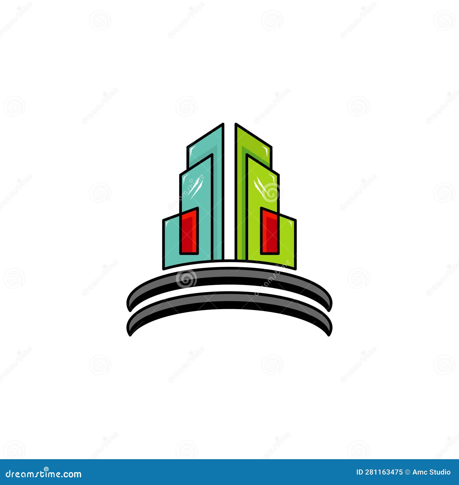 Futuristic Building Logo, Logo Design Simple Modern. Solid Color Style ...