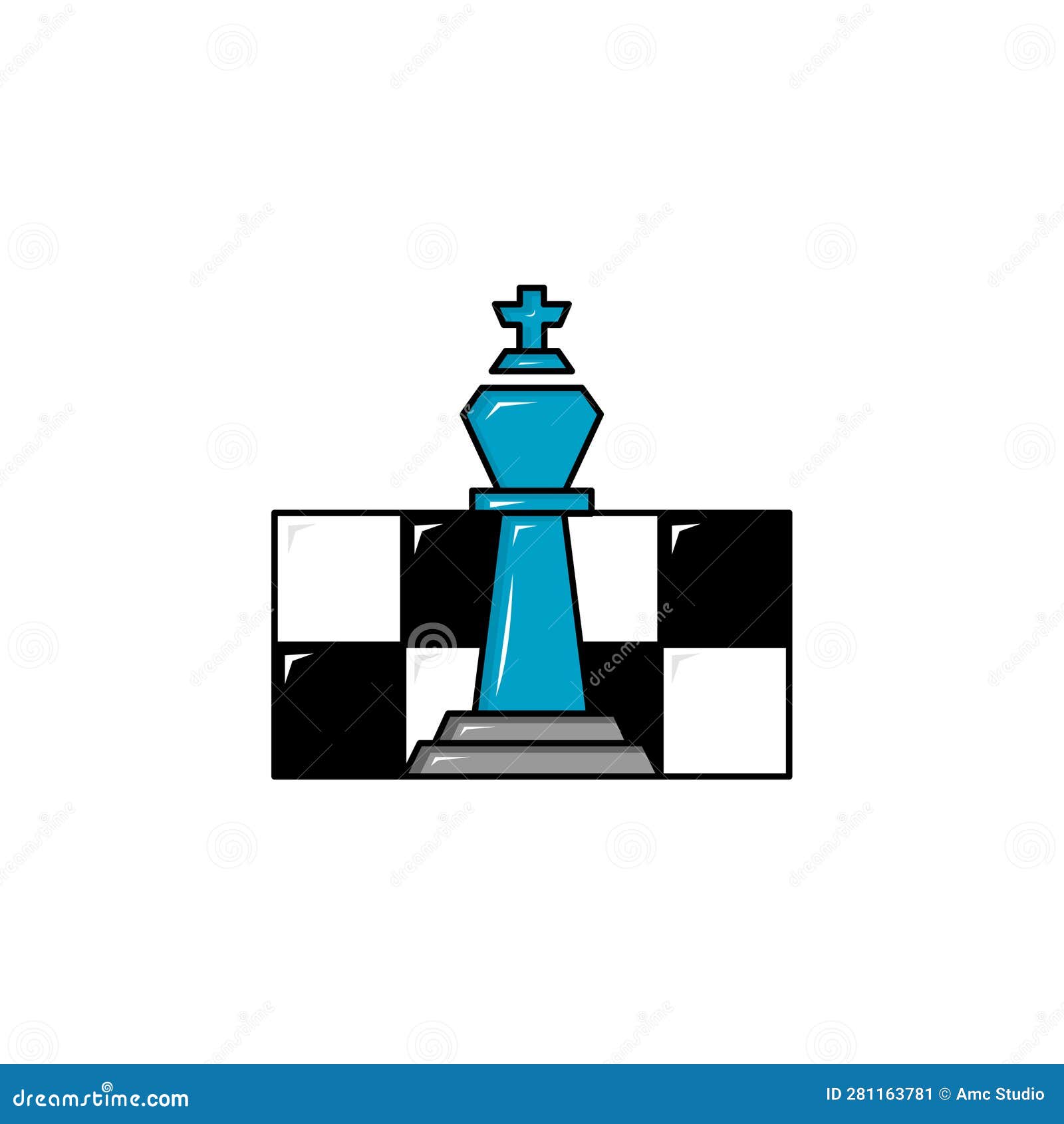 King with Chess Pieces, Logo Design Simple Modern. Solid Color Style ...