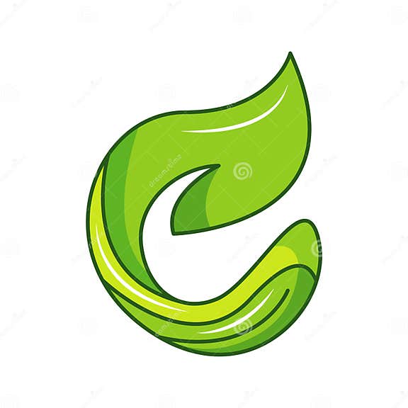 Leaf Lettermark Logo, Fresh Leaf Letter C. Solid Color Style. Stock ...