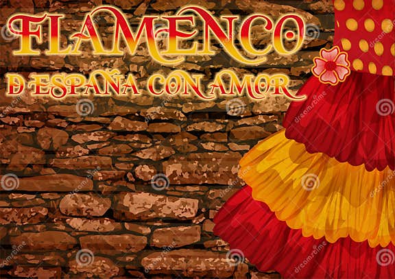 Flamenco Party Card with Colors of Spanish Flag Stock Vector ...