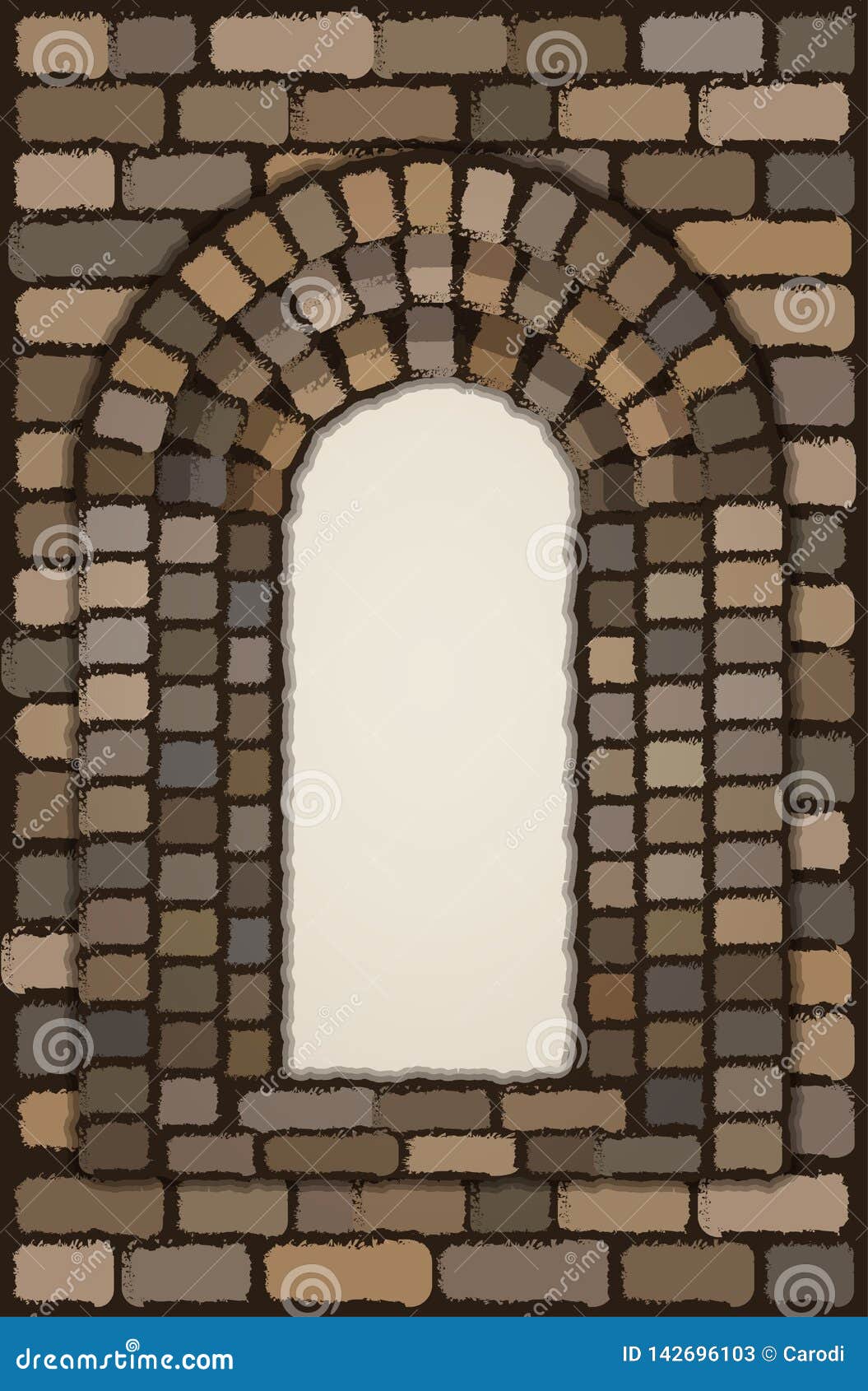 View from the Ancient Stone Window in Visigothic Style Stock Vector ...