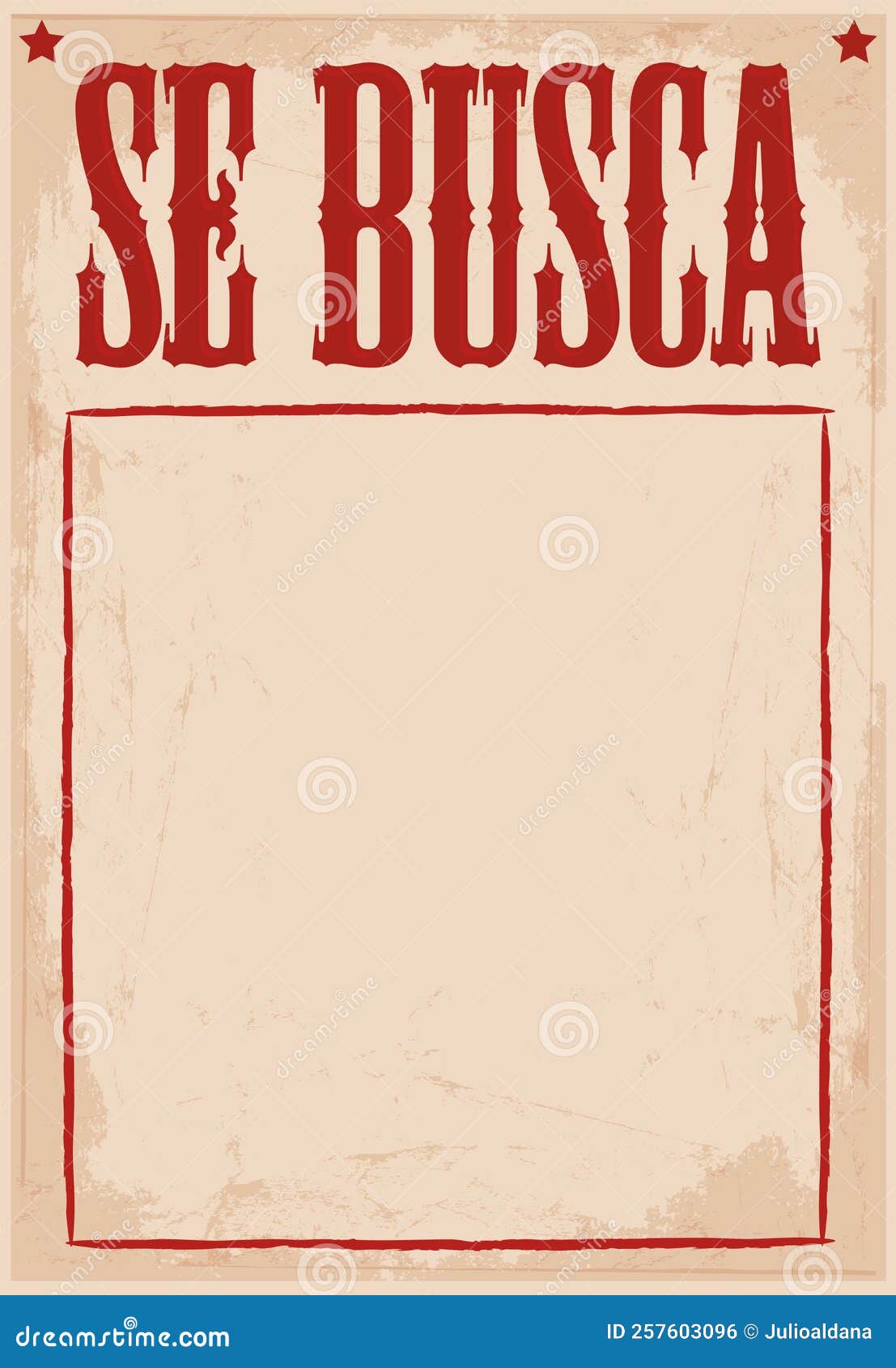 Se Busca, Wanted Poster Spanish Text Template. Stock Vector ...