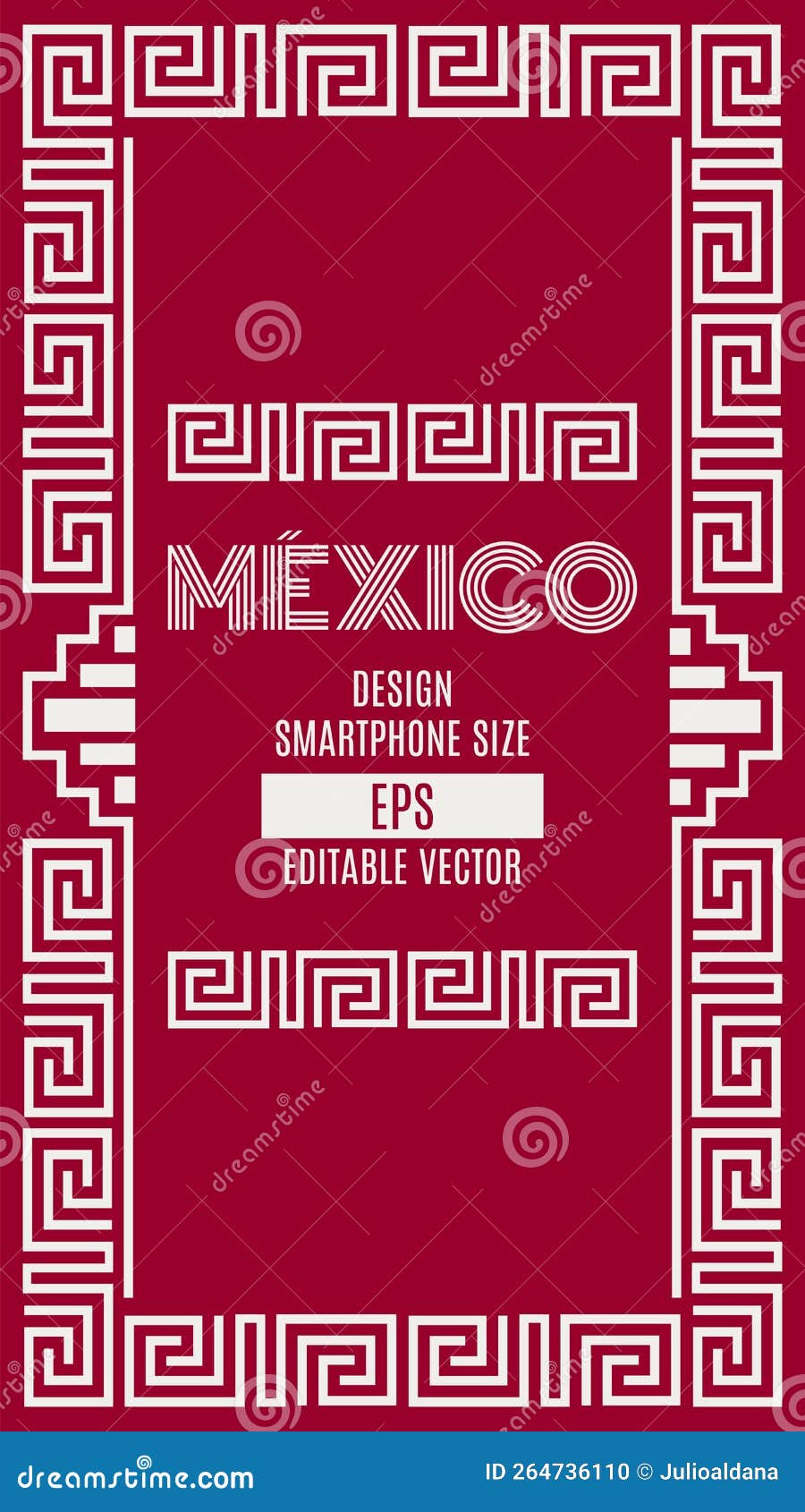 Mexico Aztec Maya Lines Elements Design Flag Colors Stock Vector ...