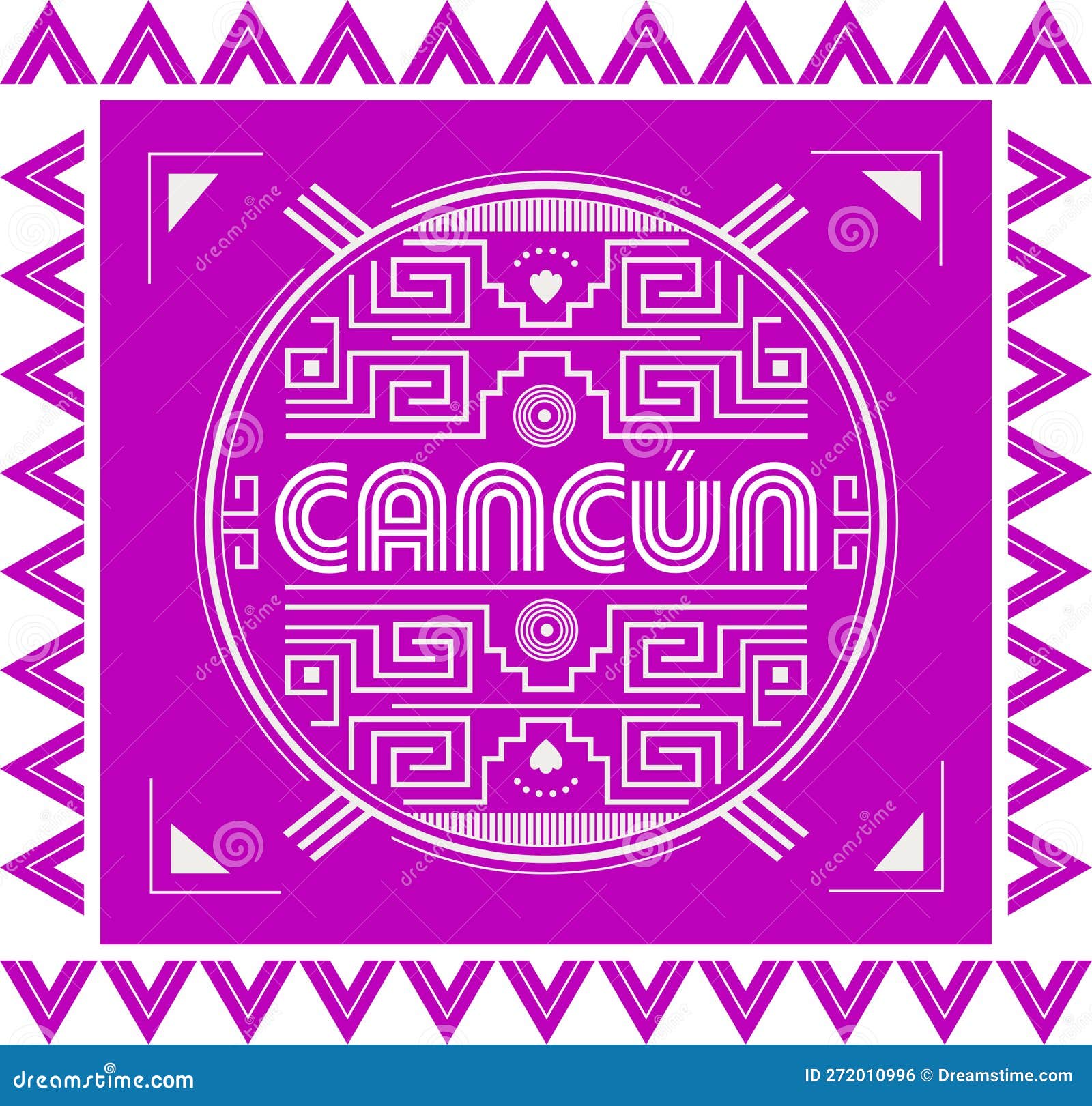 Cancun Mexico Maya Aztec Emblem Elements Design Stock Vector ...