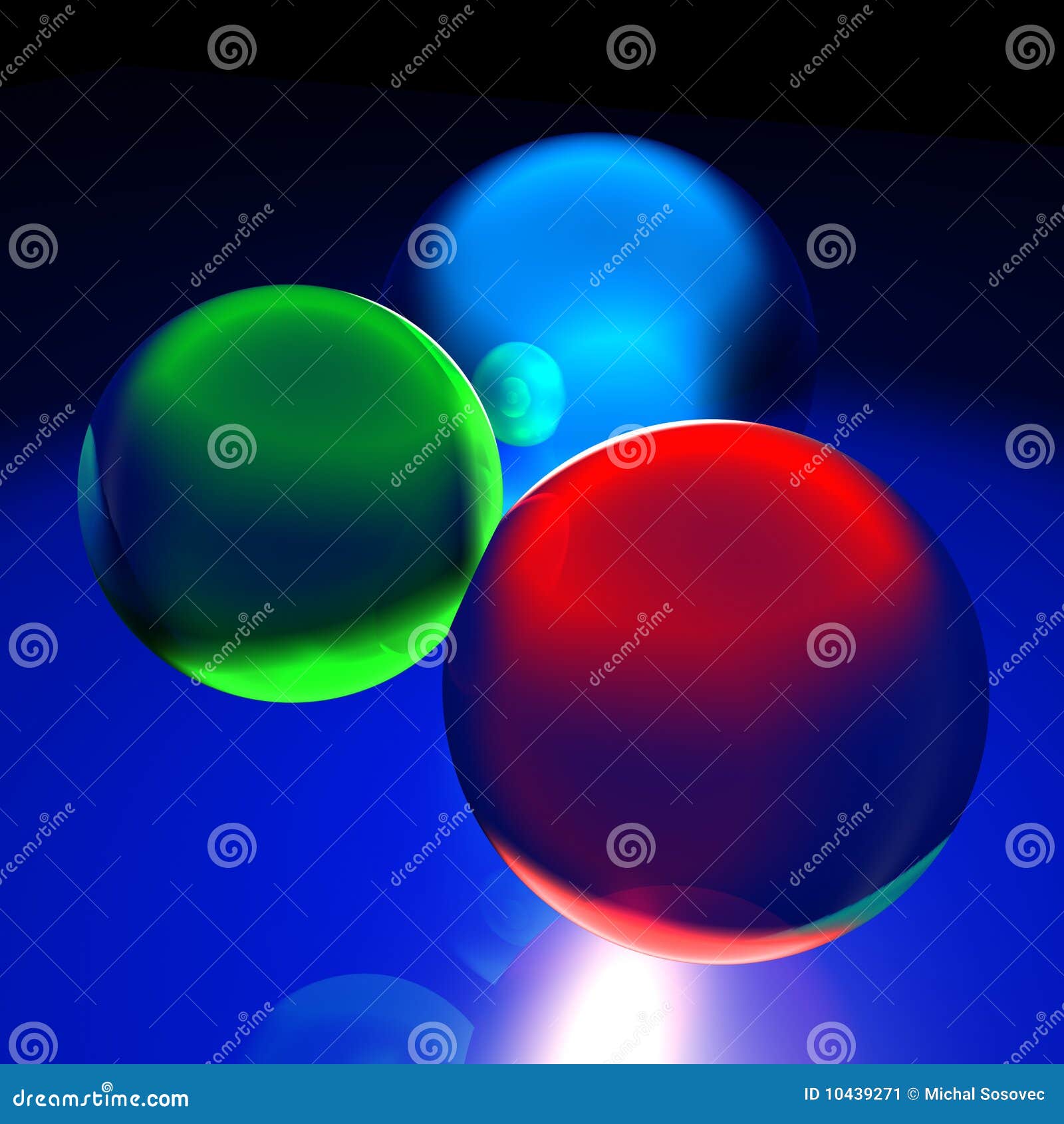 RGB balls stock illustration. Illustration of reflection - 10439271