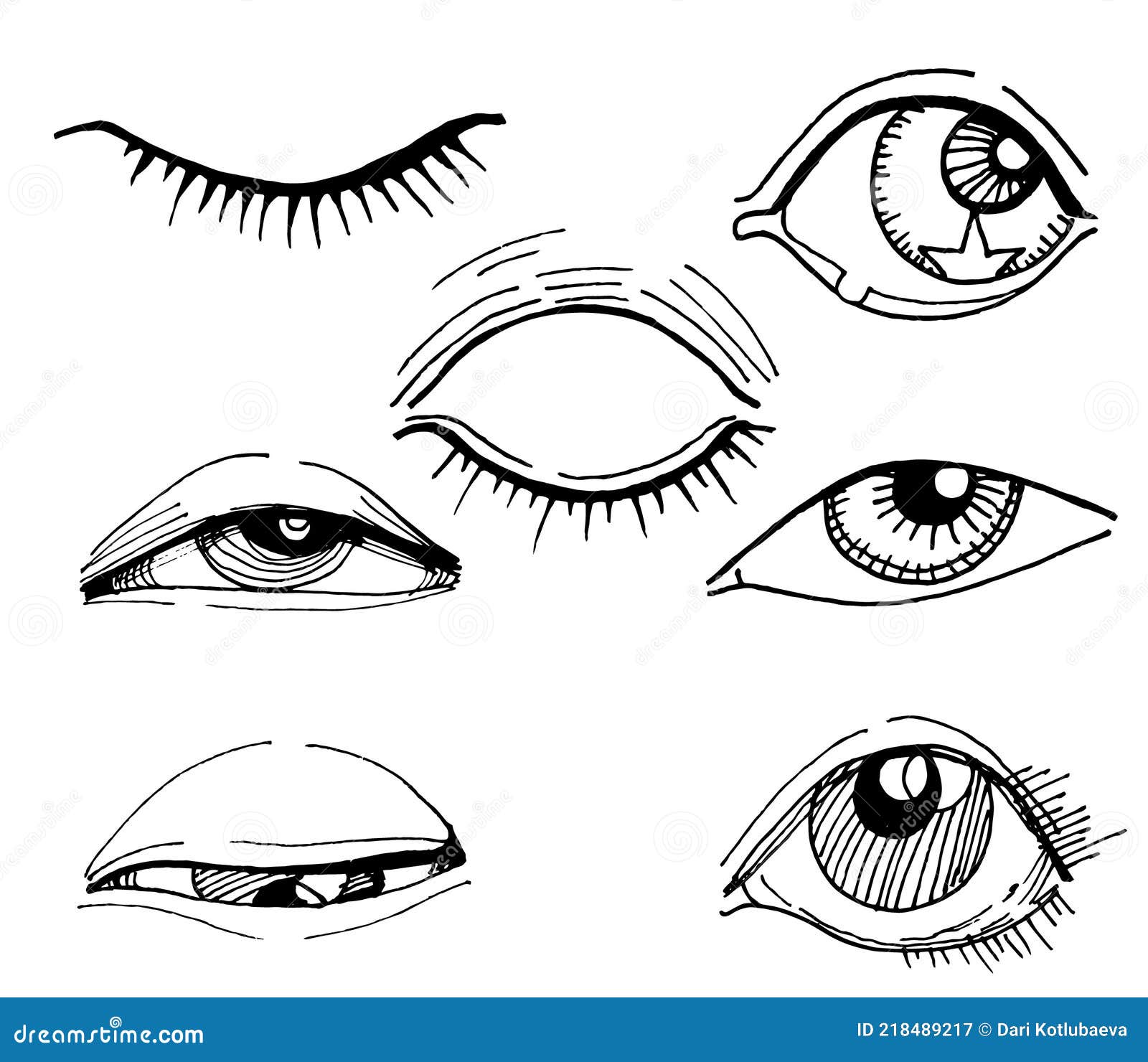 Vector Set of Eyes with Different Moods and Emotions. Stock Vector ...