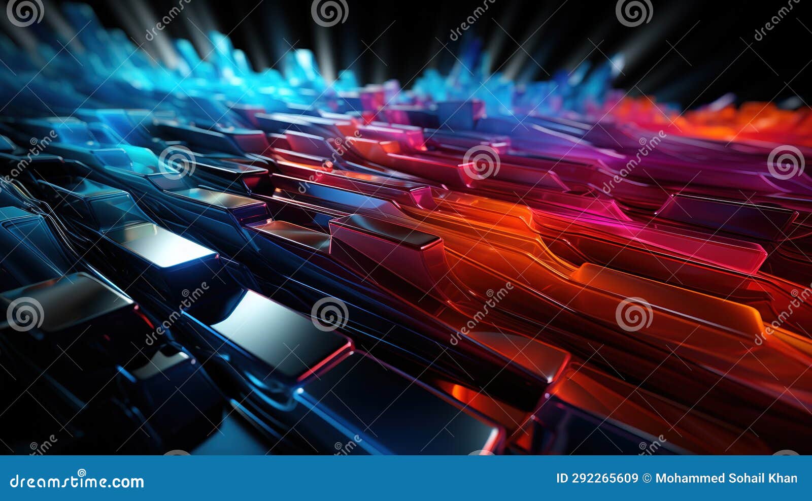 RGB Blocks or Strips Abstract Art Digital Technology Selective Focus ...