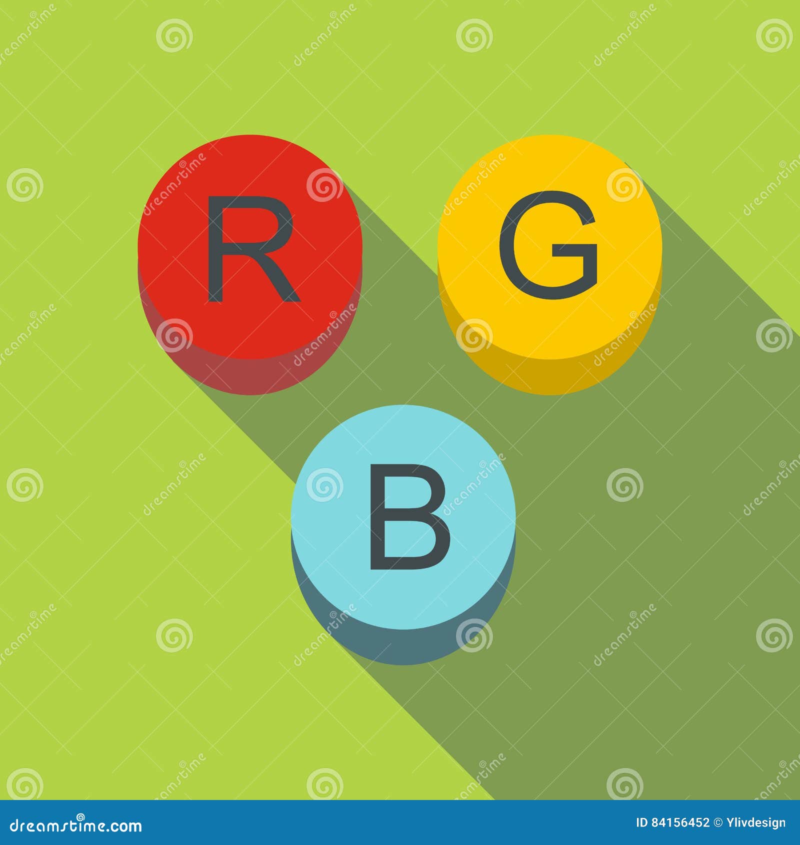 RGB Button Icon, Flat Style Stock Vector - Illustration of glossy ...