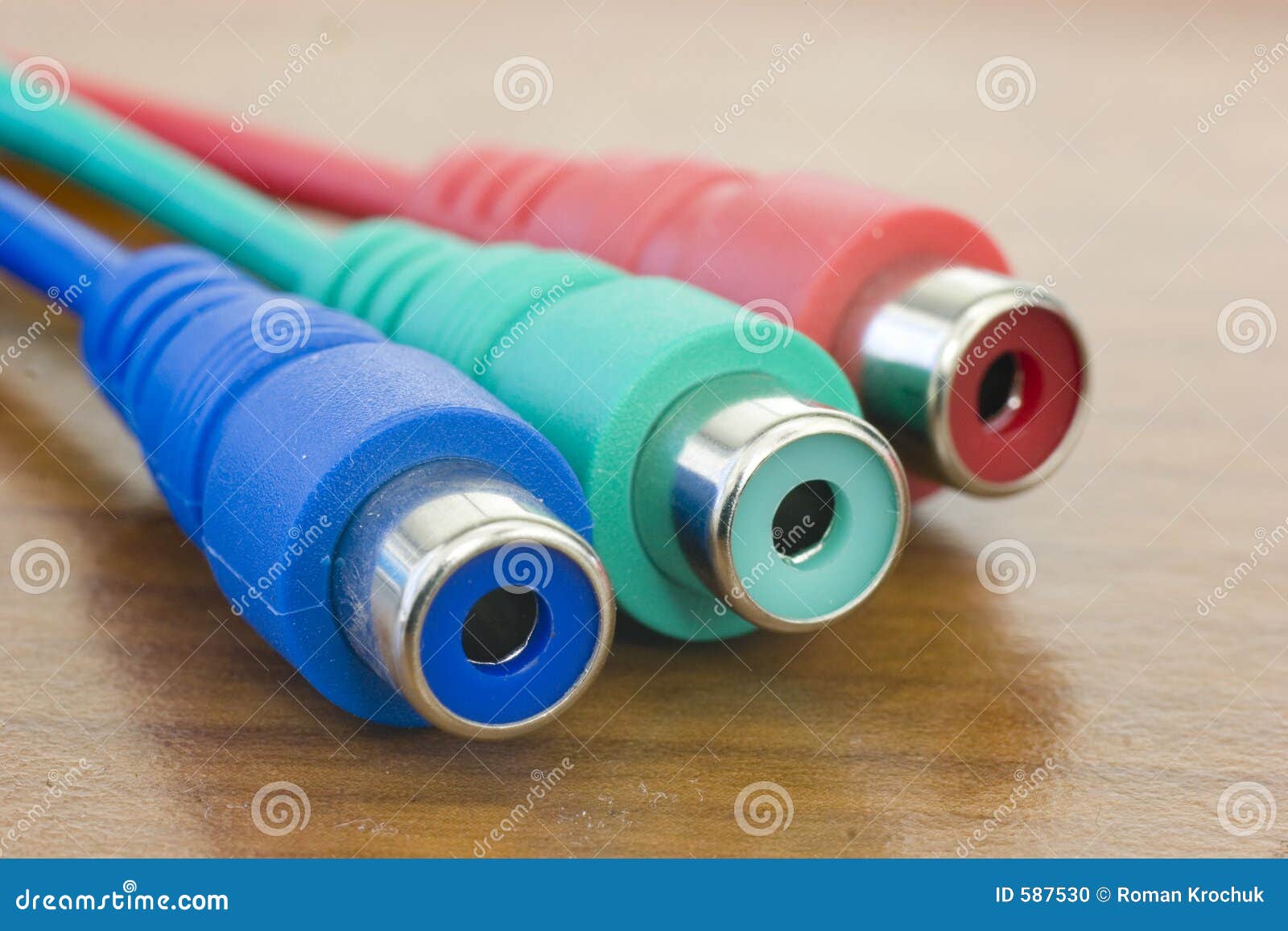 RGB Cables, Macro, Focused on Green One Stock Photo - Image of jack ...