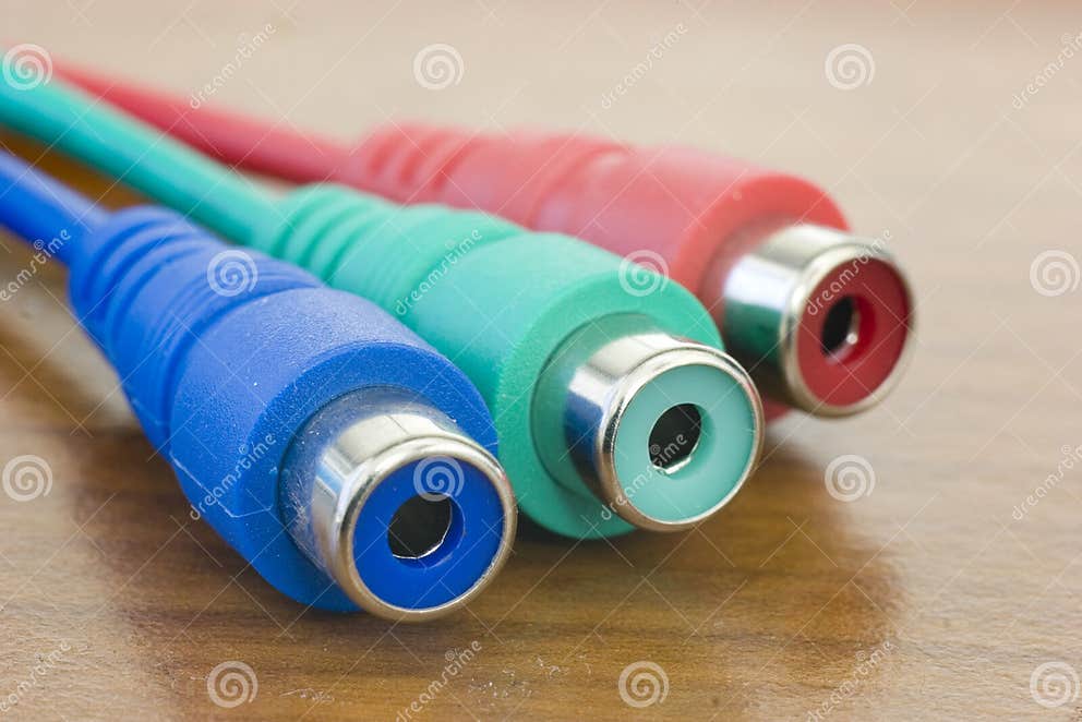 RGB Cables, Macro, Focused on Green One Stock Photo - Image of jack ...