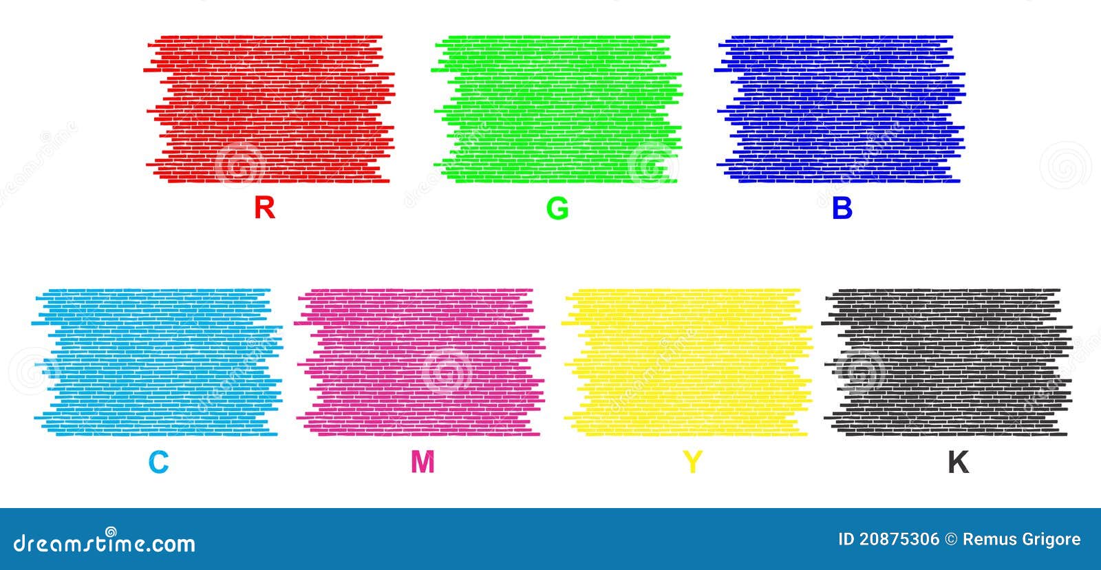 RGB and CMYK Brick Walls - Cdr Format Stock Vector - Illustration of ...