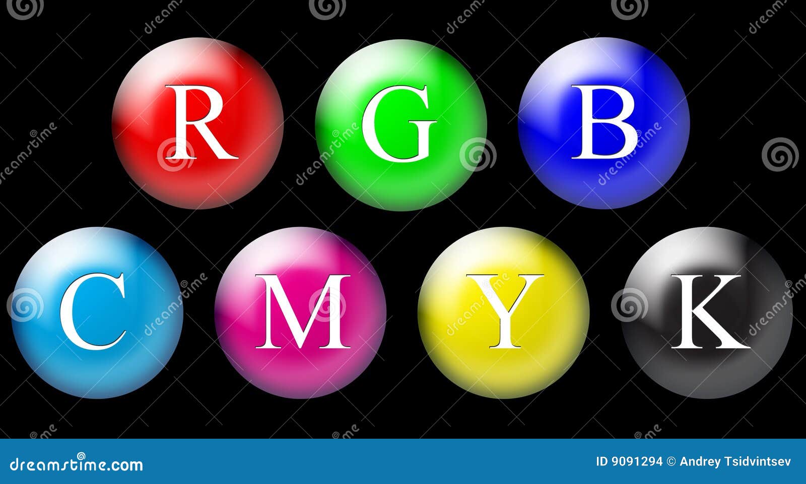 RGB and CMYK circles stock illustration. Illustration of print - 9091294