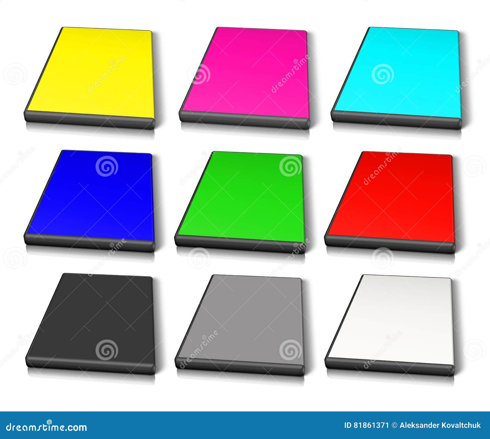 RGB and CMYK DVD Case stock illustration. Illustration of empty - 81861371