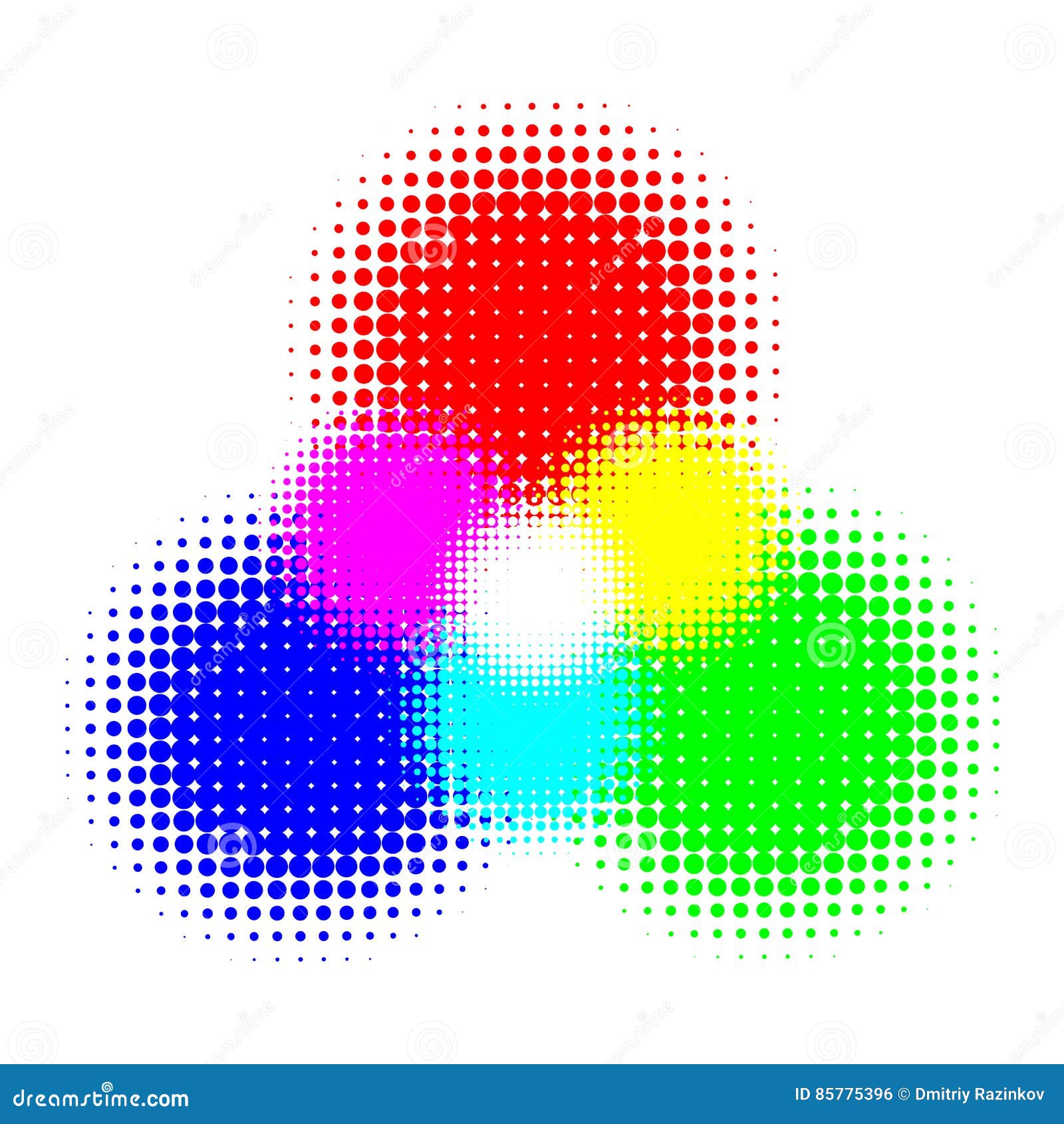 RGB and CMYK Halftone Vector Illustration Color Stock Vector ...